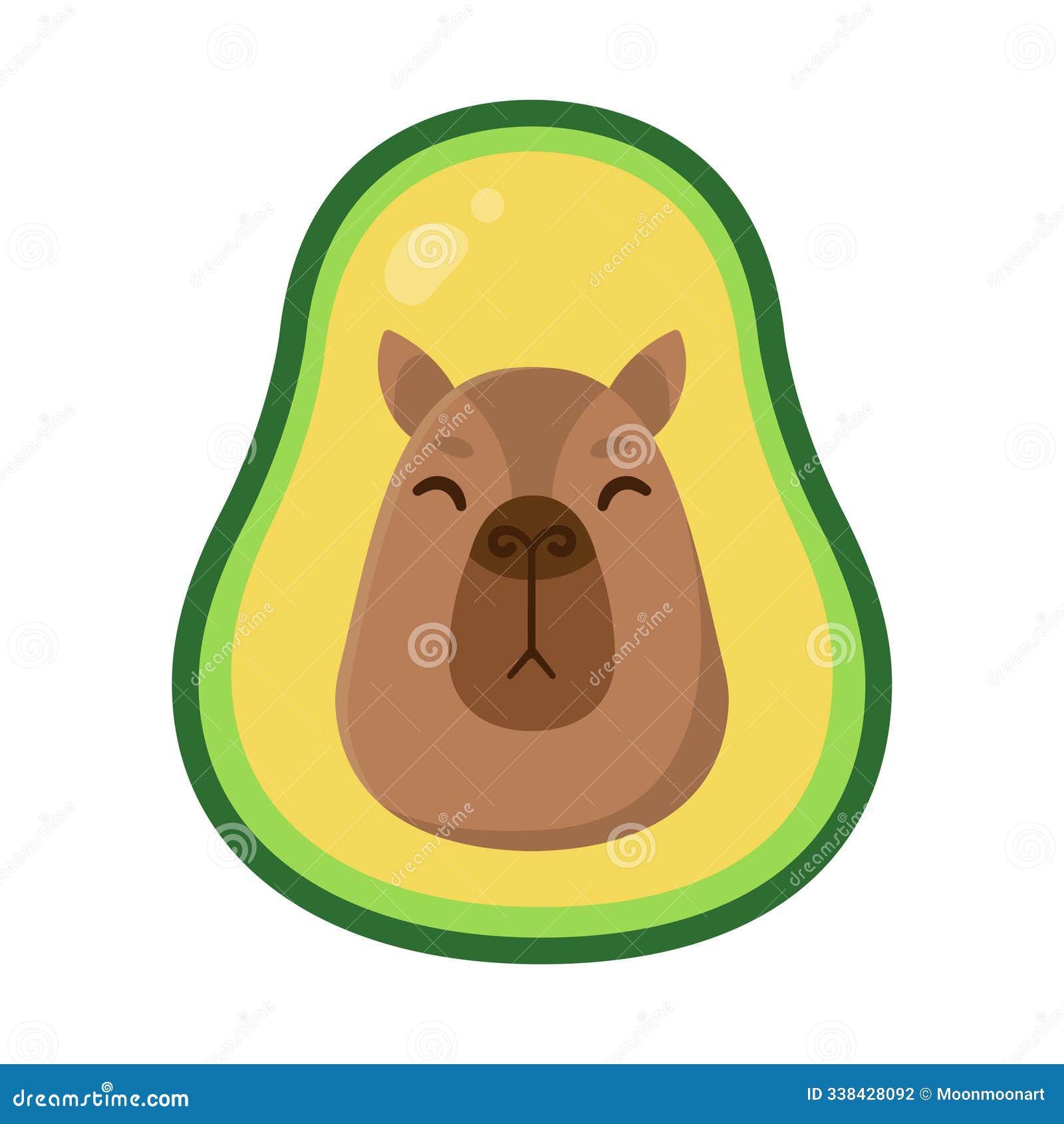 Cute Capybara - Avocado. Vector Illustration Stock Illustration ...