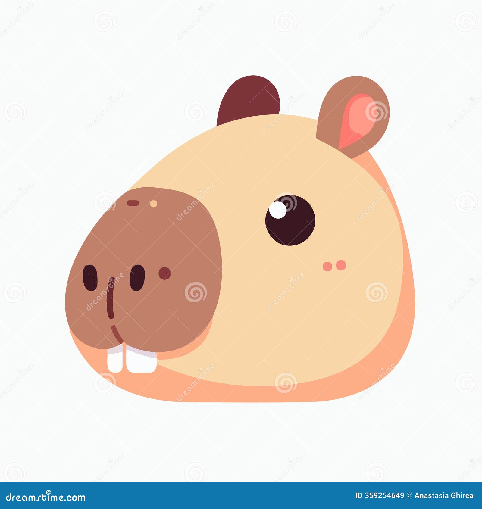 Cute Capybara Face with Friendly Expression Stock Illustration ...
