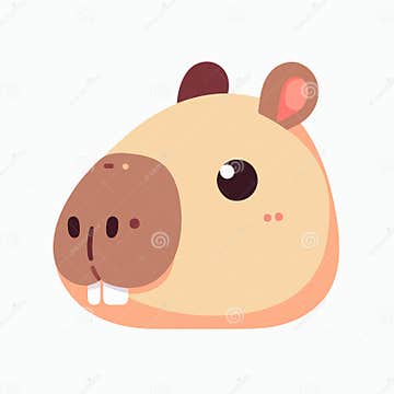 Cute Capybara Face with Friendly Expression Stock Illustration ...