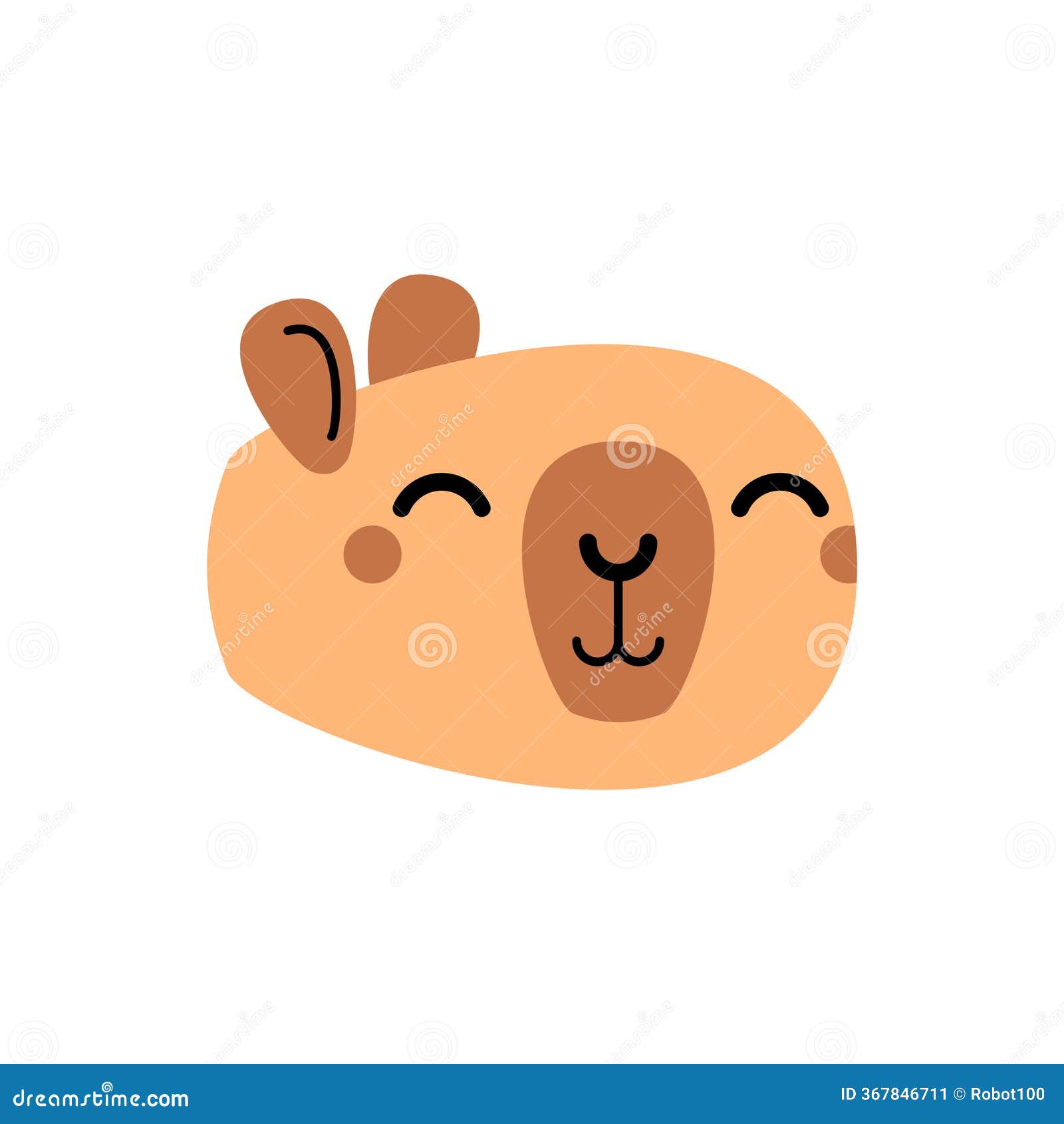 The Head Of A Capybara Sitting In The Water. A Capybara With A ...