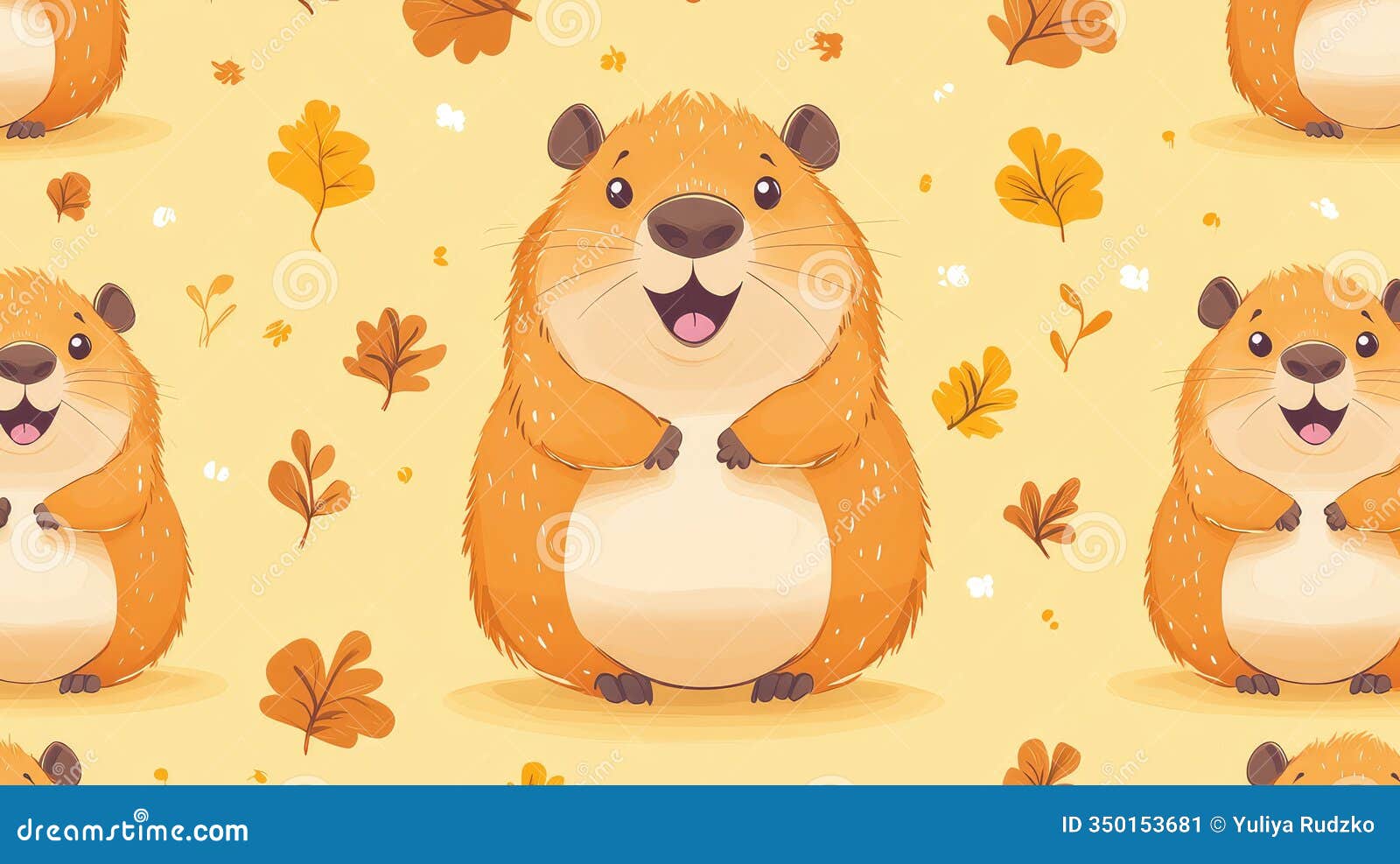Cute Capybara Seamless Pattern: High-Resolution Wrapping Paper Design ...