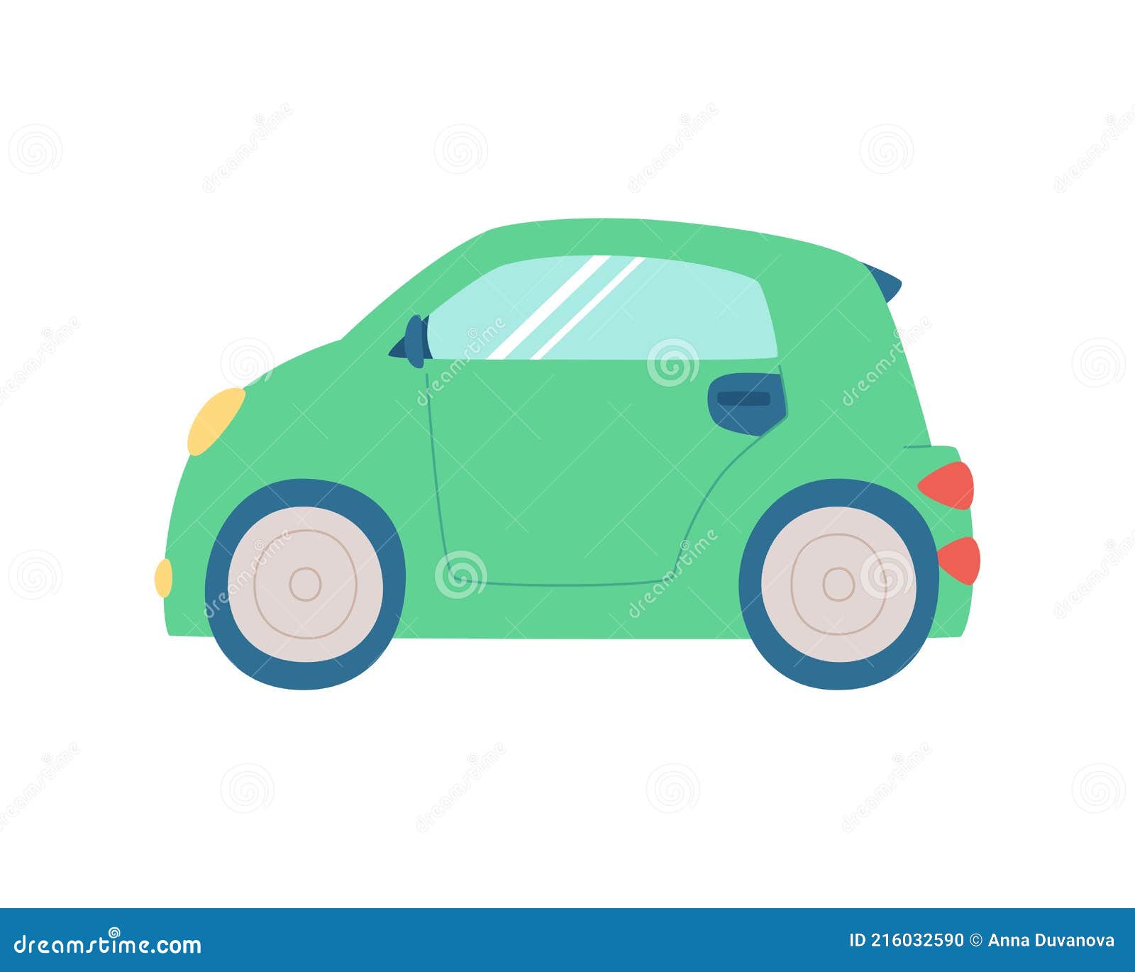 Cute Car in a Hand-drawn Style Isolated on White. Modern Vector ...
