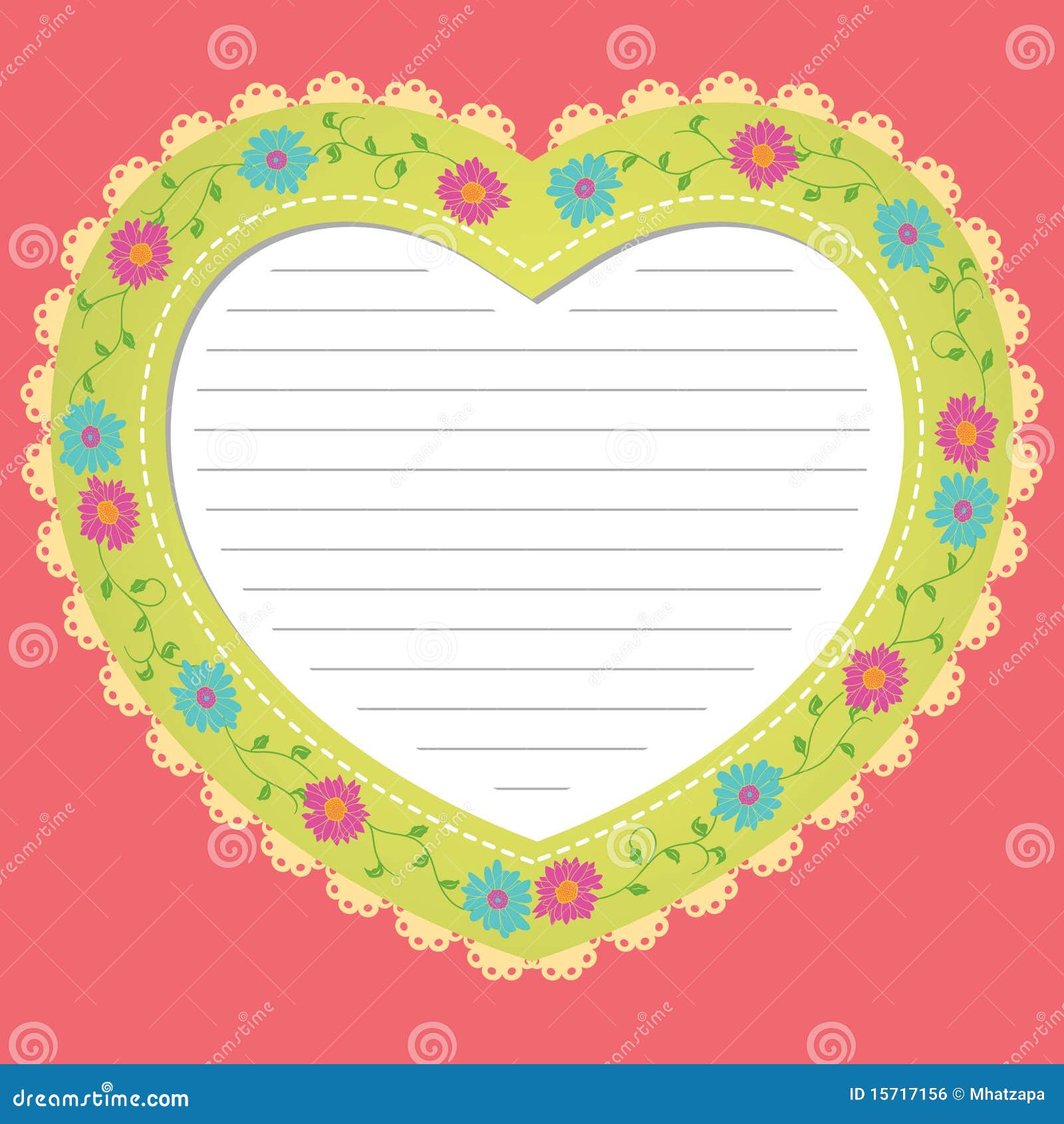 Cute card stock vector. Illustration of floral, heart - 15717156