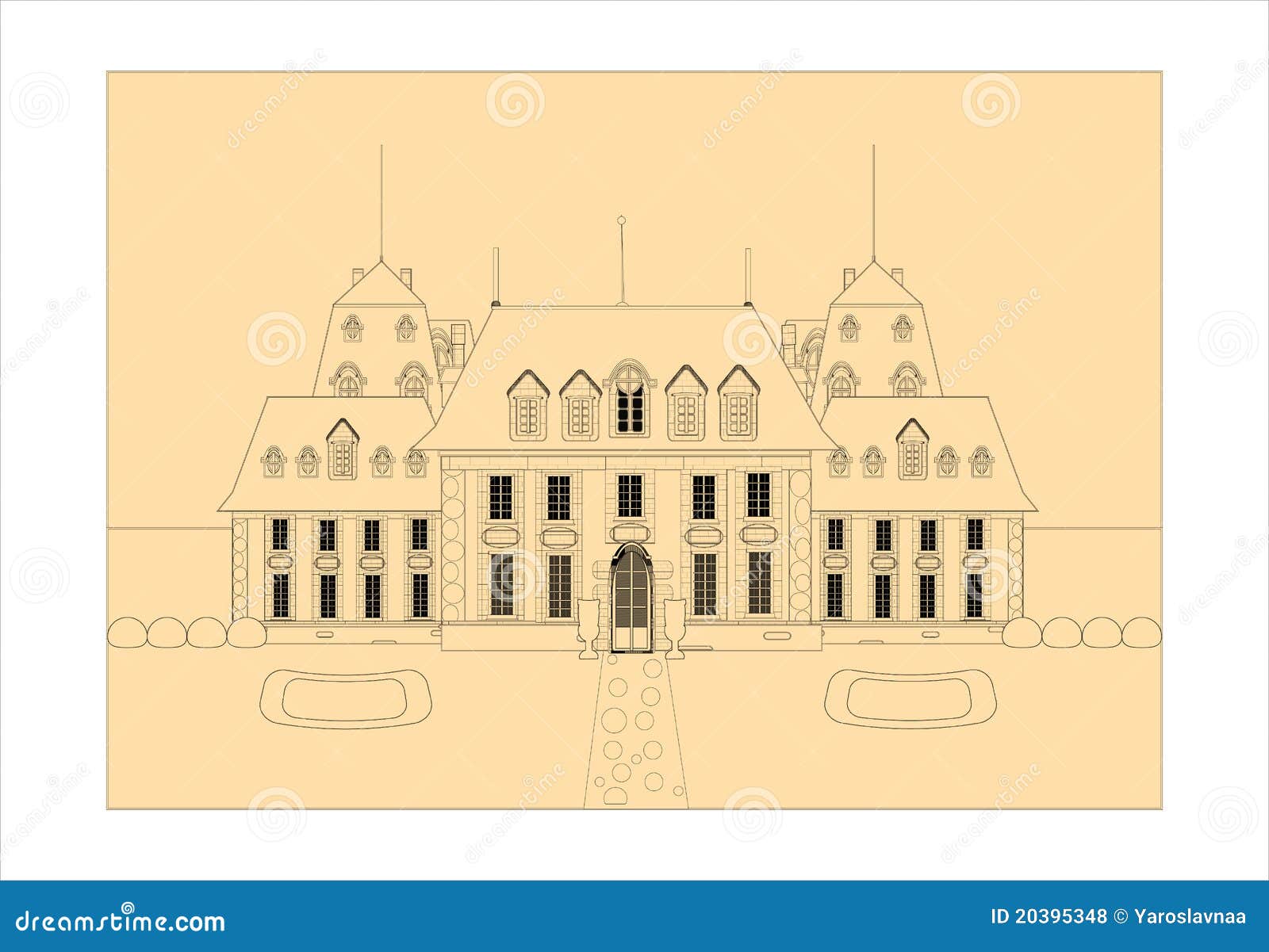 Cute card. Castle stock vector. Illustration of flag - 20395348