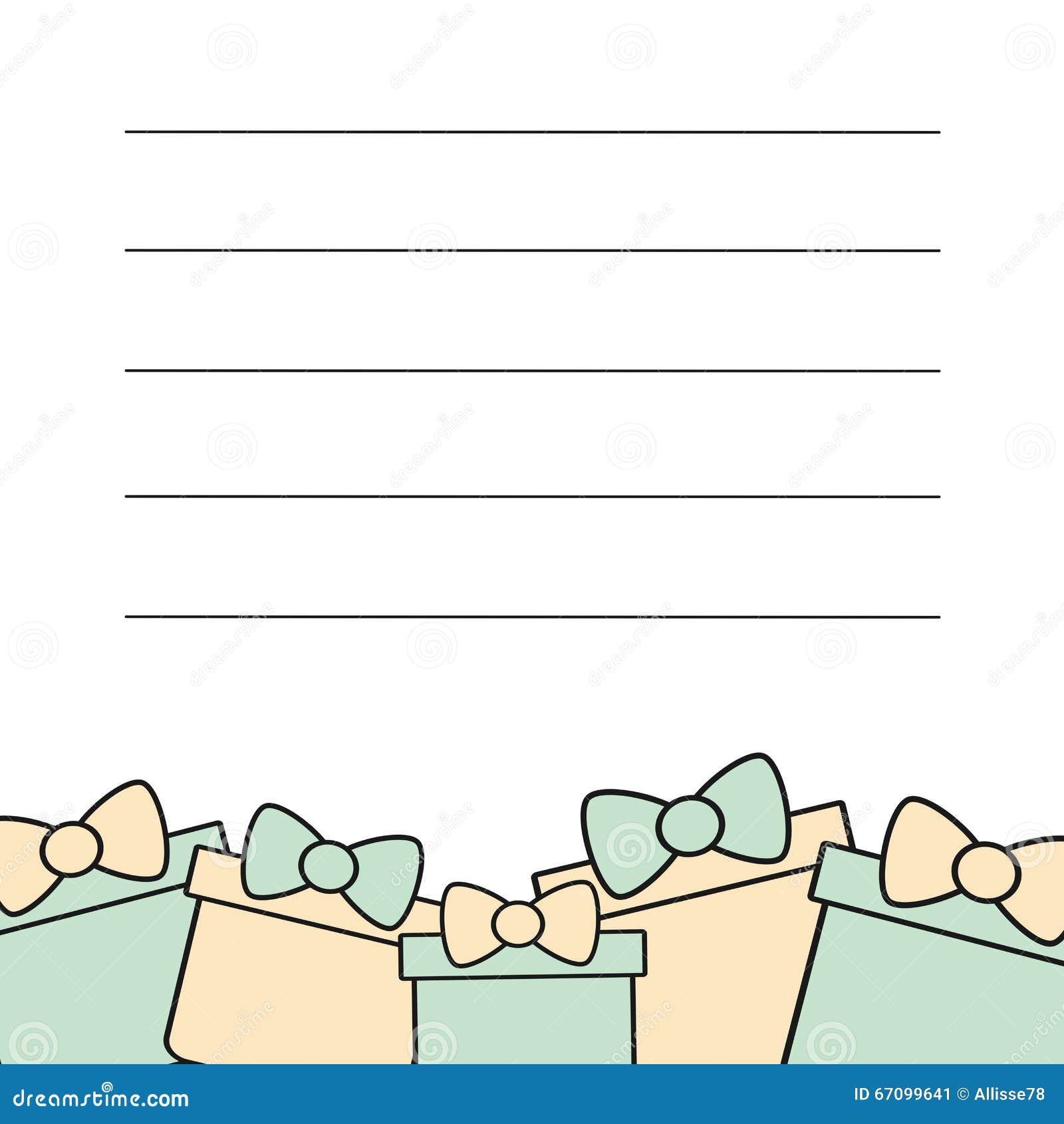 Cute Card Frame Template for Greeting, Invitation and Notes with Lovely ...