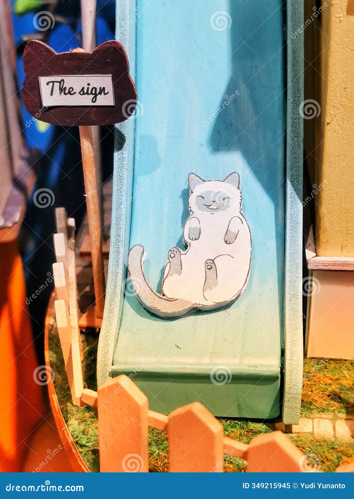 Cute Cardboard Cat Figure Toy for Study Table Decoration Stock Image ...