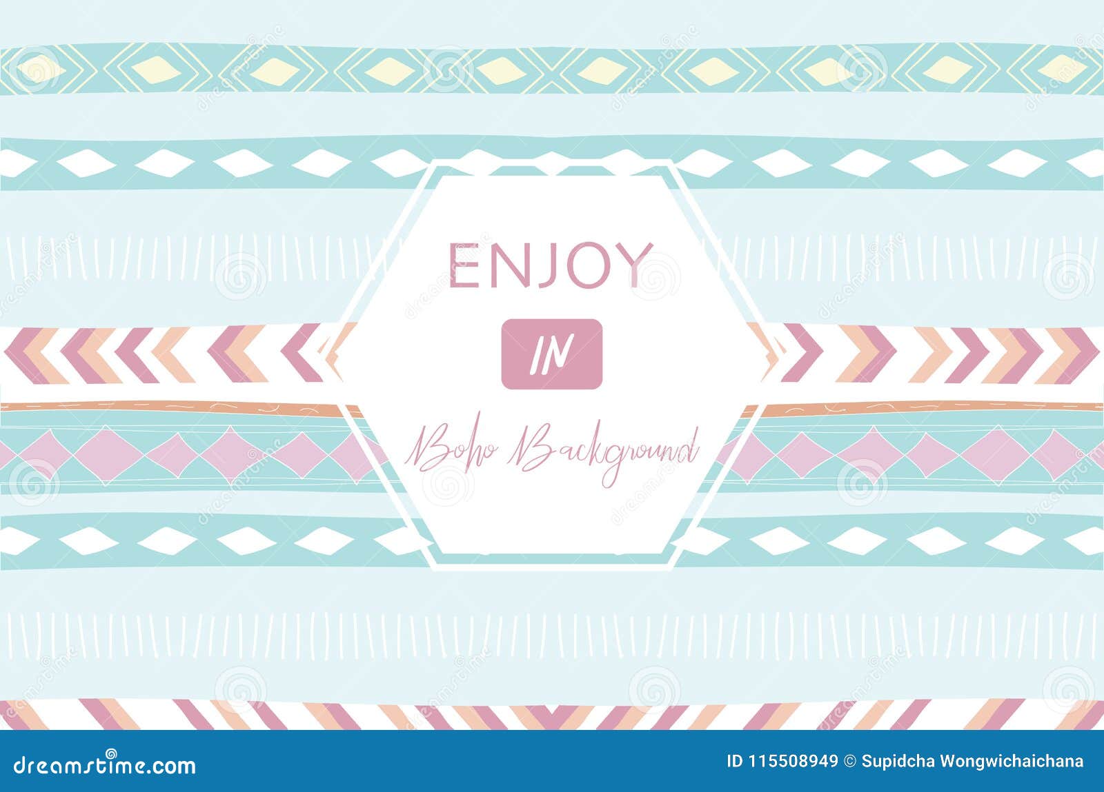 Cute Cards for Banners,Flyers,Placards with Boho Background Stock ...