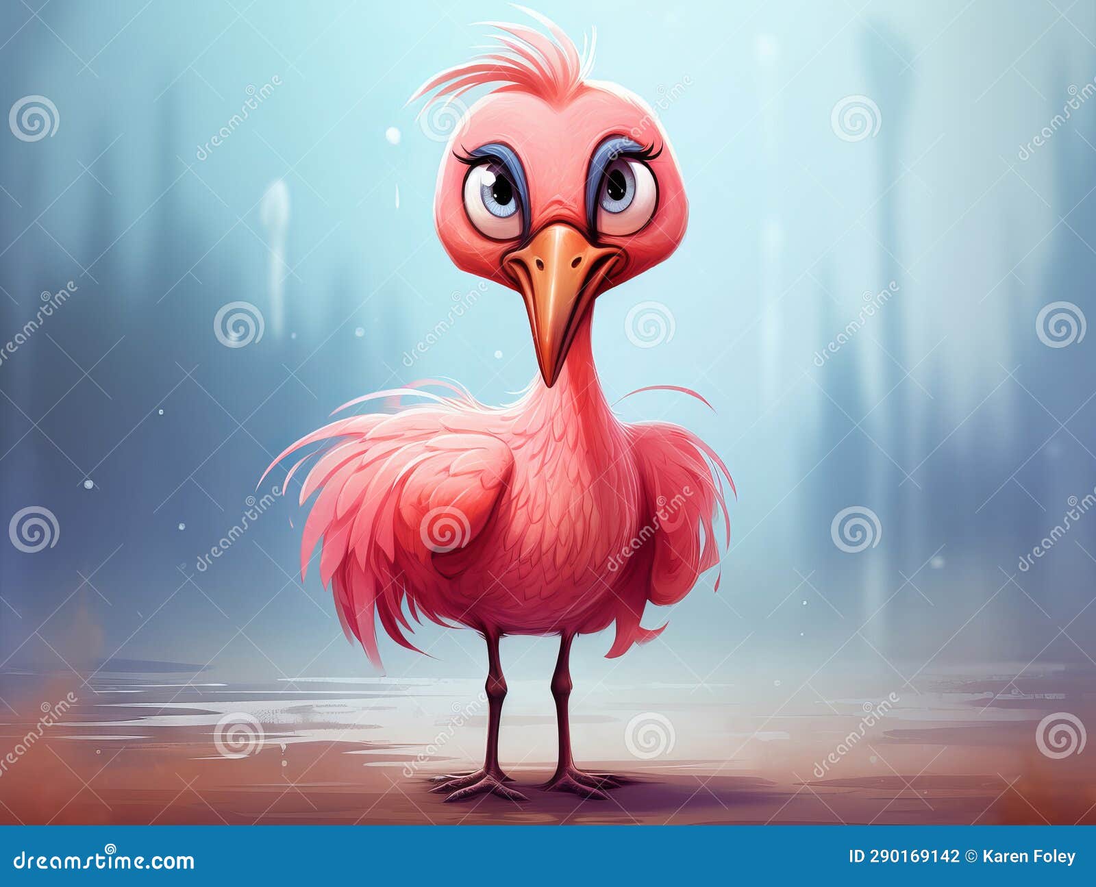 Cute flamingo caricature stock illustration. Illustration of portait ...