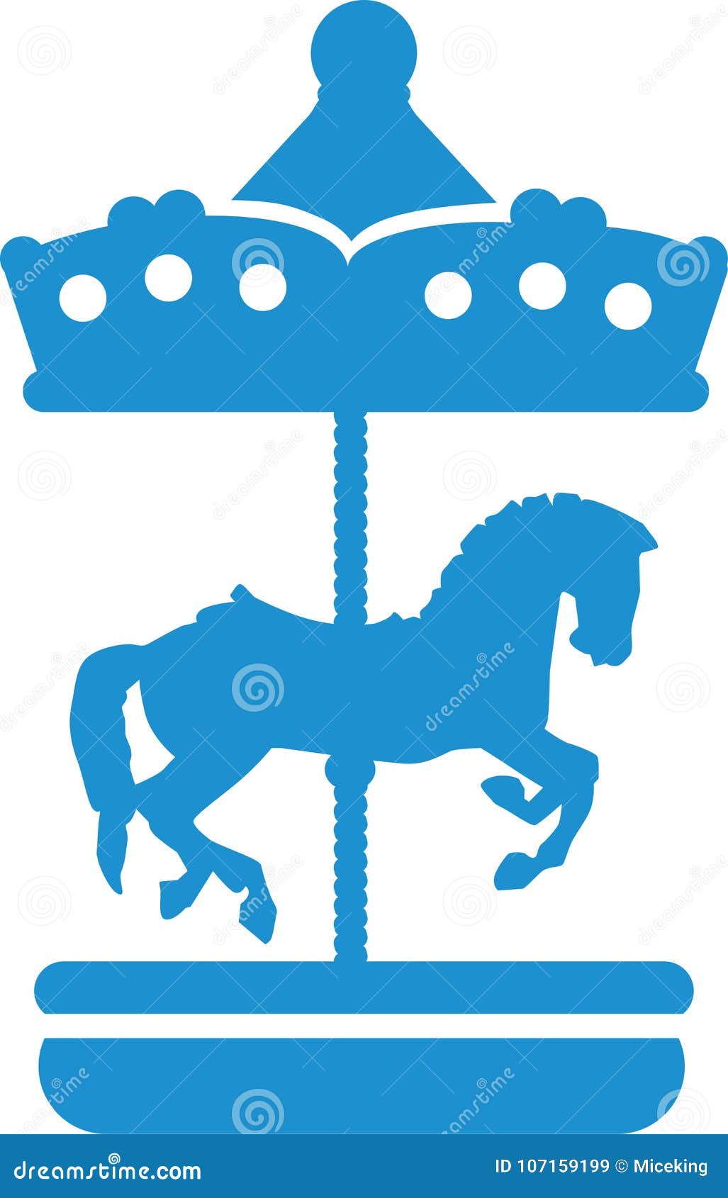 Cute Carousel with horse stock vector. Illustration of horse - 107159199