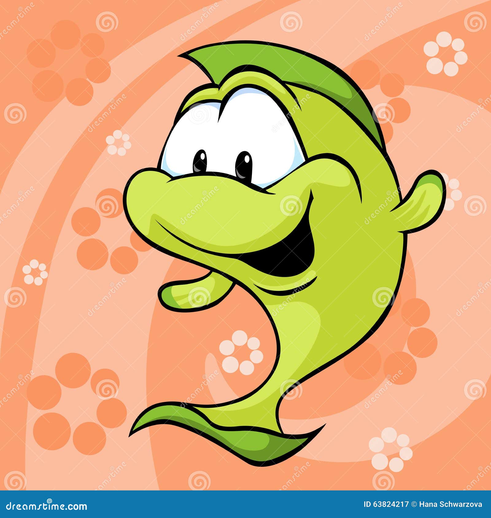 Cute Carp Fish on Abstract Background - Vector Stock Vector ...