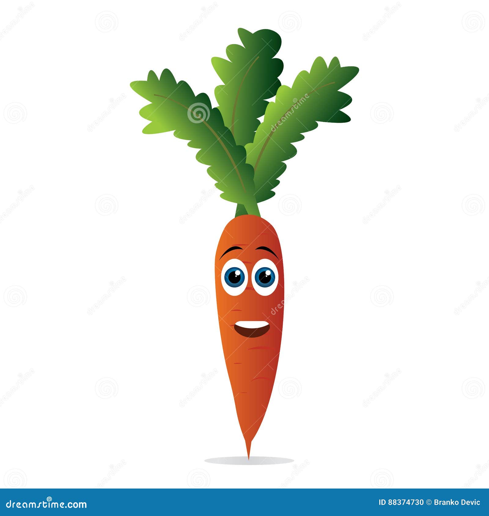 Cute Carrot Illustration Isolated on White Stock Vector - Illustration ...