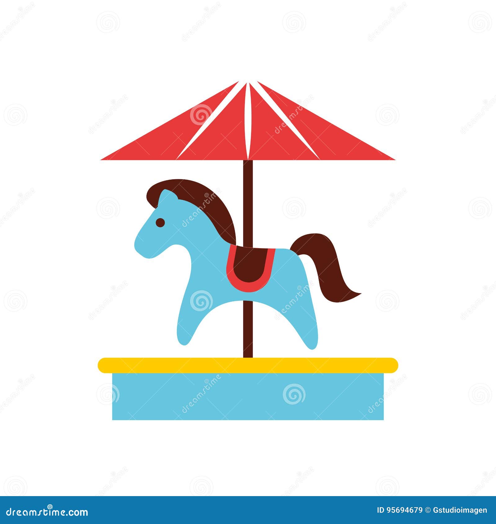 Cute Carrousel Horse Isolated Icon Stock Vector - Illustration of game ...