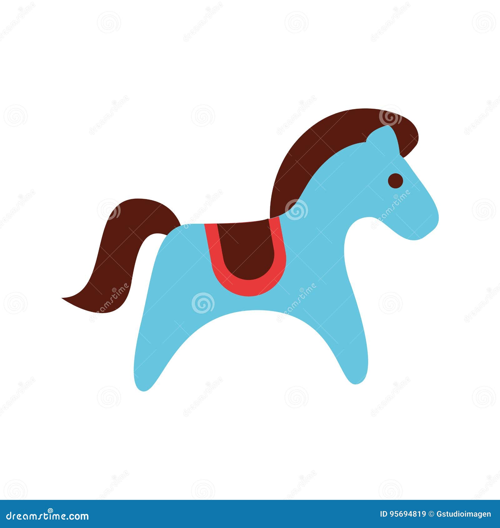 Cute Carrousel Horse Isolated Icon Stock Vector - Illustration of happy ...