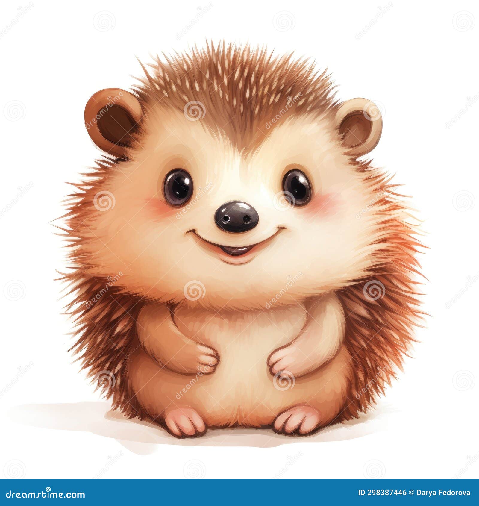 Cute Cartoon 3d Character Hedgehog on White Background Stock ...