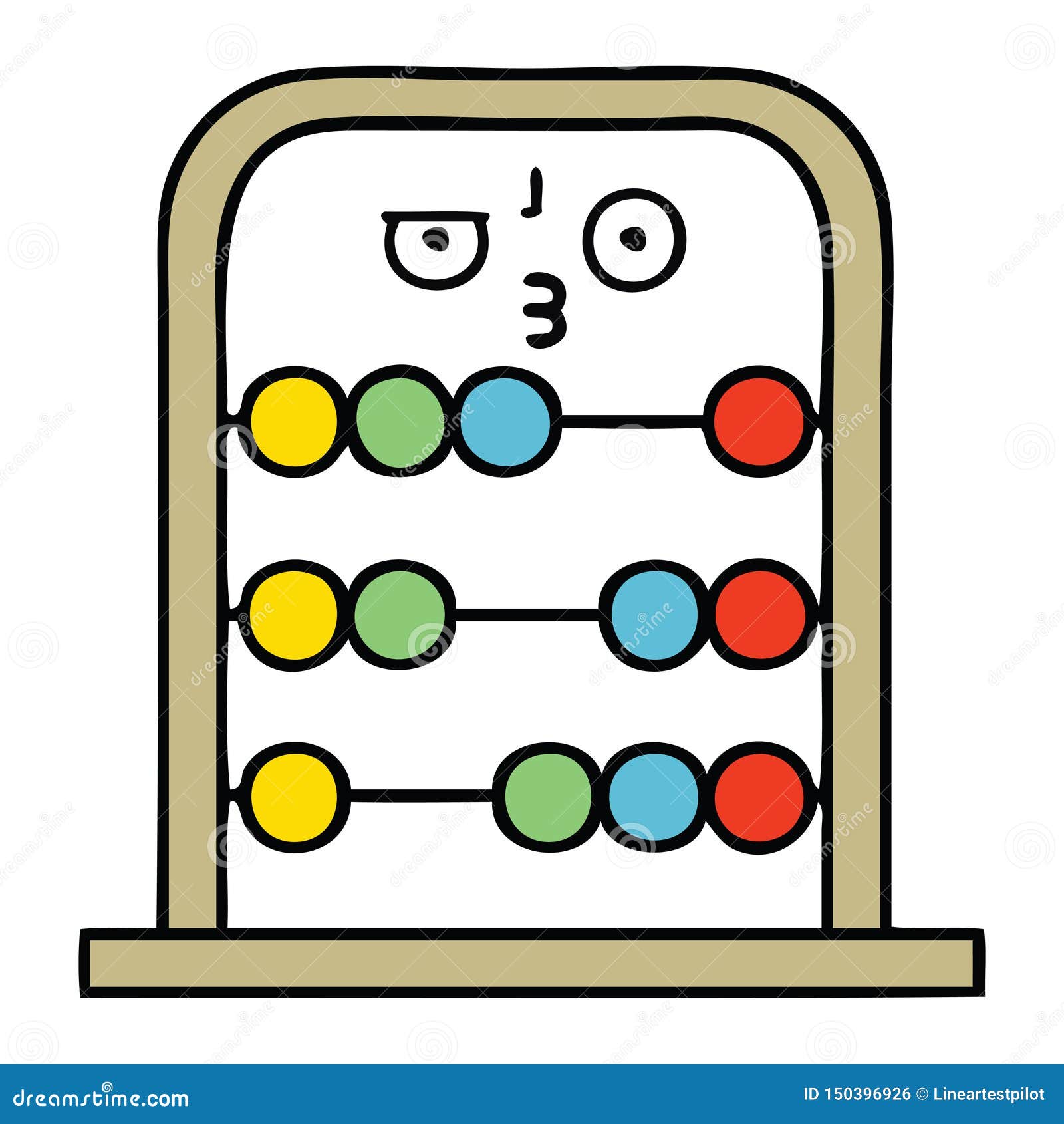 Cute cartoon of a abacus stock vector. Illustration of retro - 150396926
