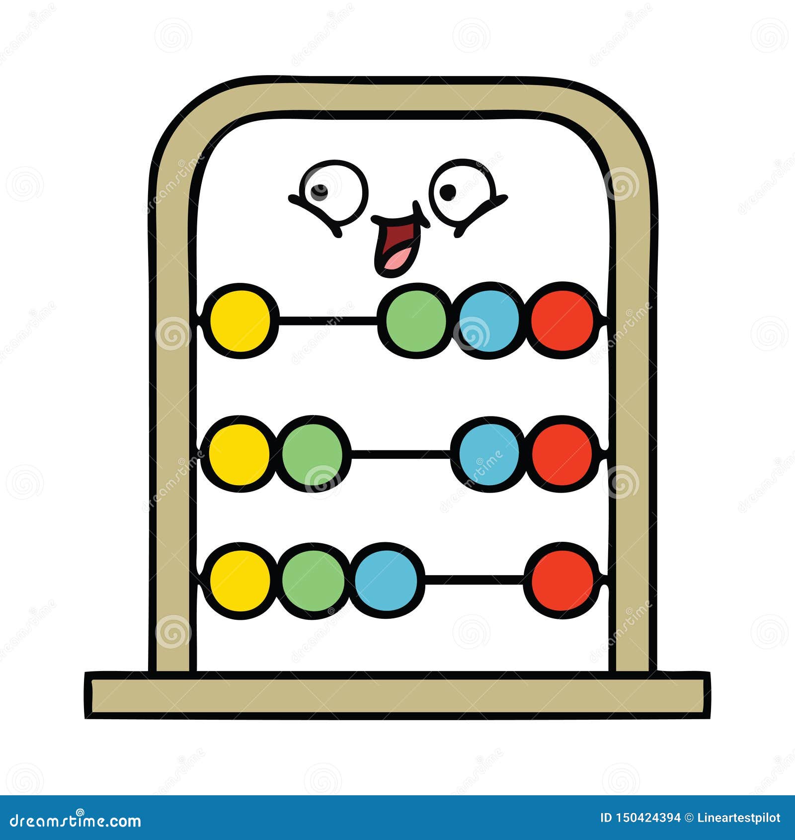 Cute cartoon of a abacus stock vector. Illustration of maths - 150424394