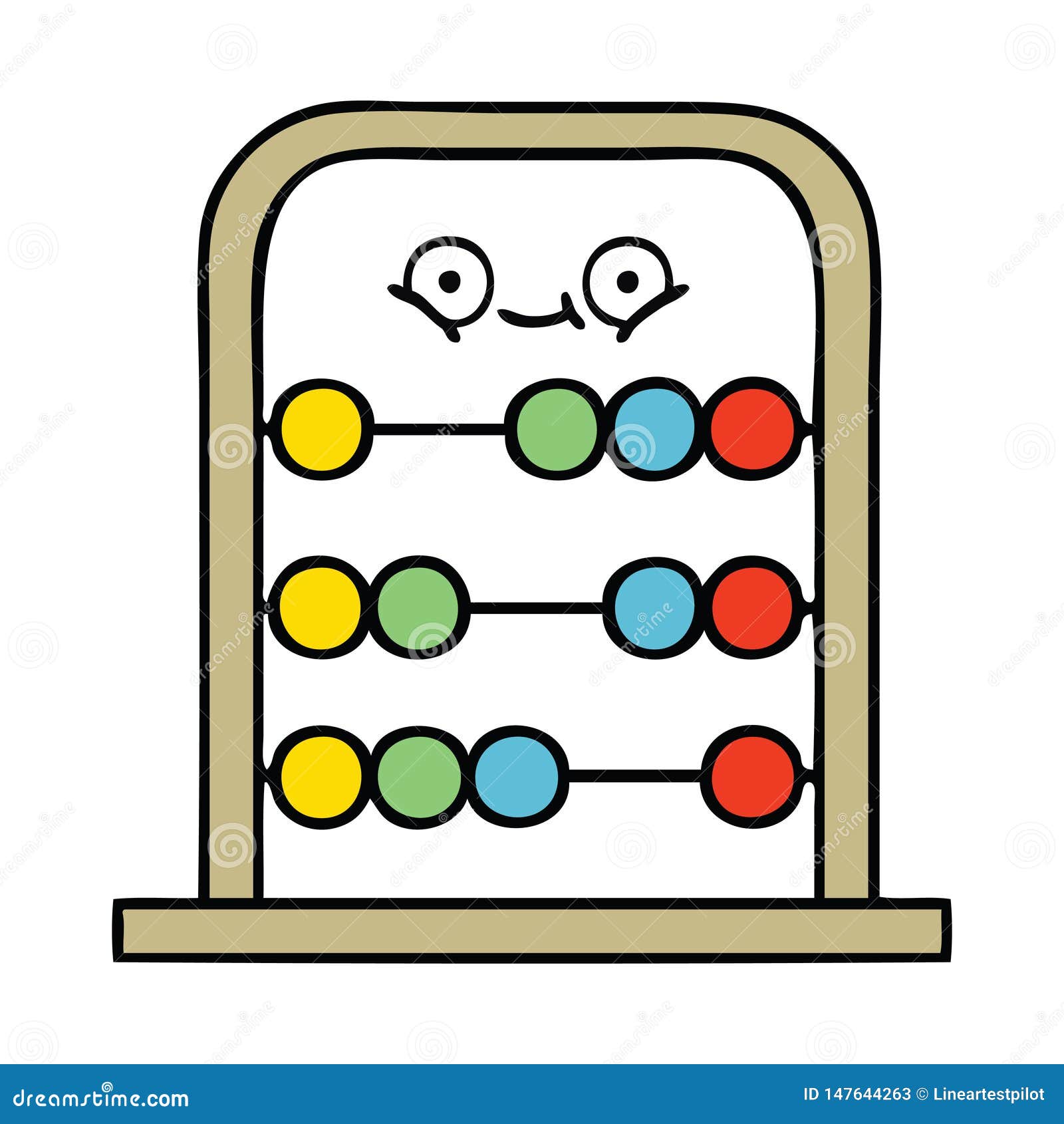 Cute cartoon abacus stock vector. Illustration of cute - 147644263
