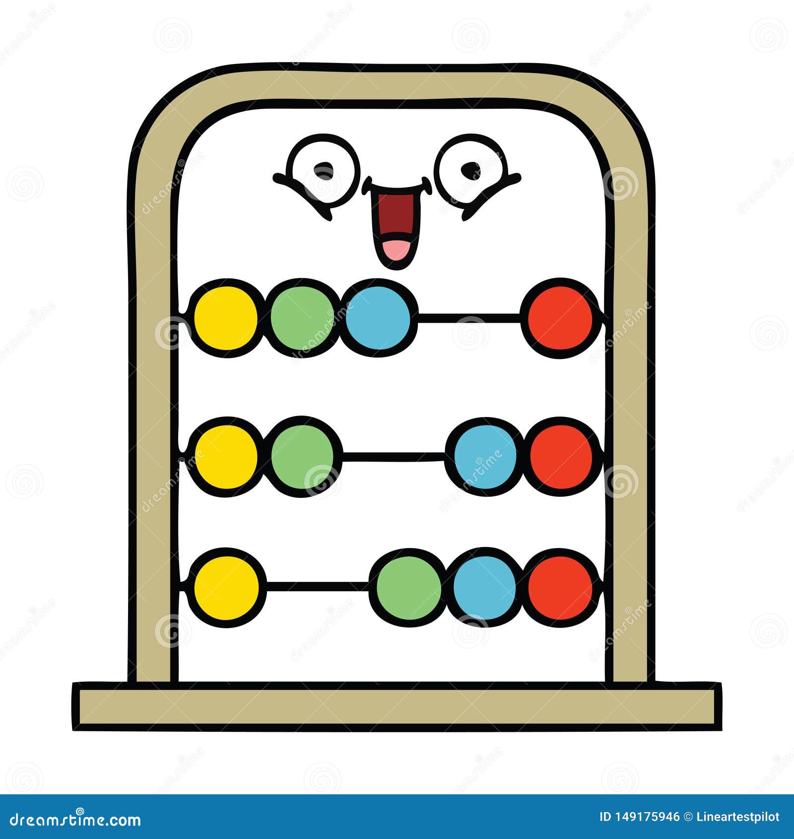 Cute cartoon abacus stock vector. Illustration of counting - 149175946