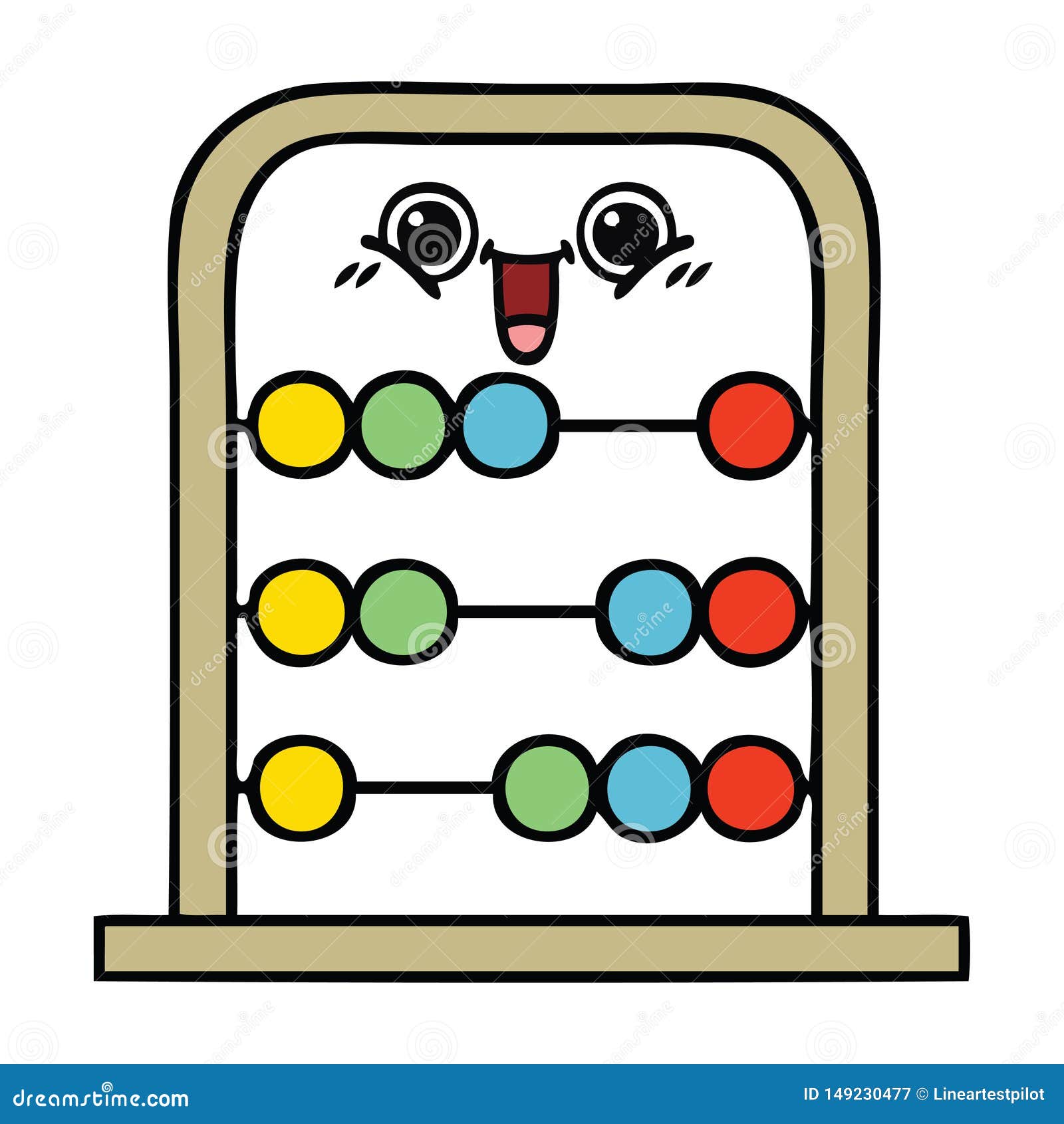 Cute cartoon abacus stock vector. Illustration of maths - 149230477