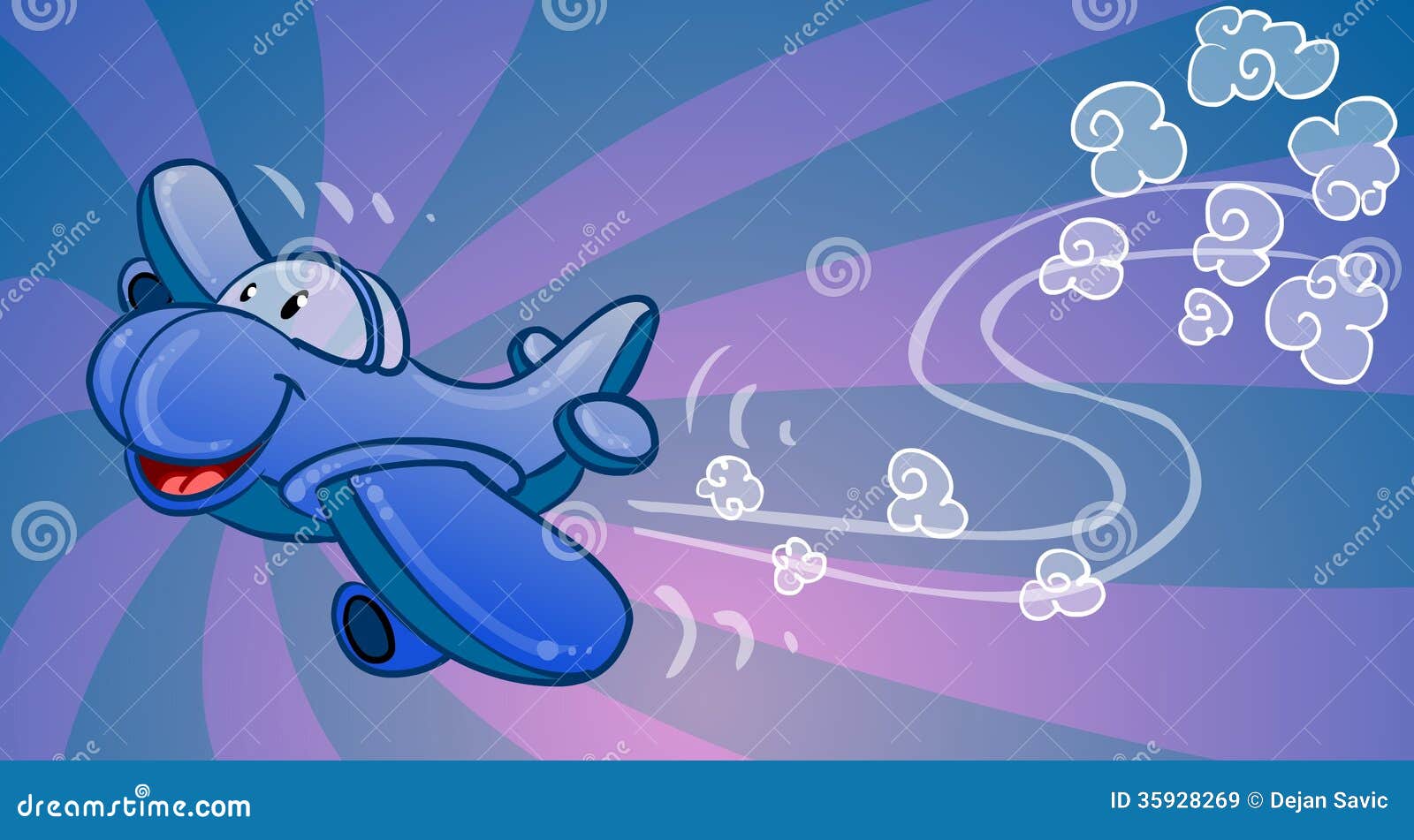 Cute Cartoon Airplane Picture. Image: 35928269