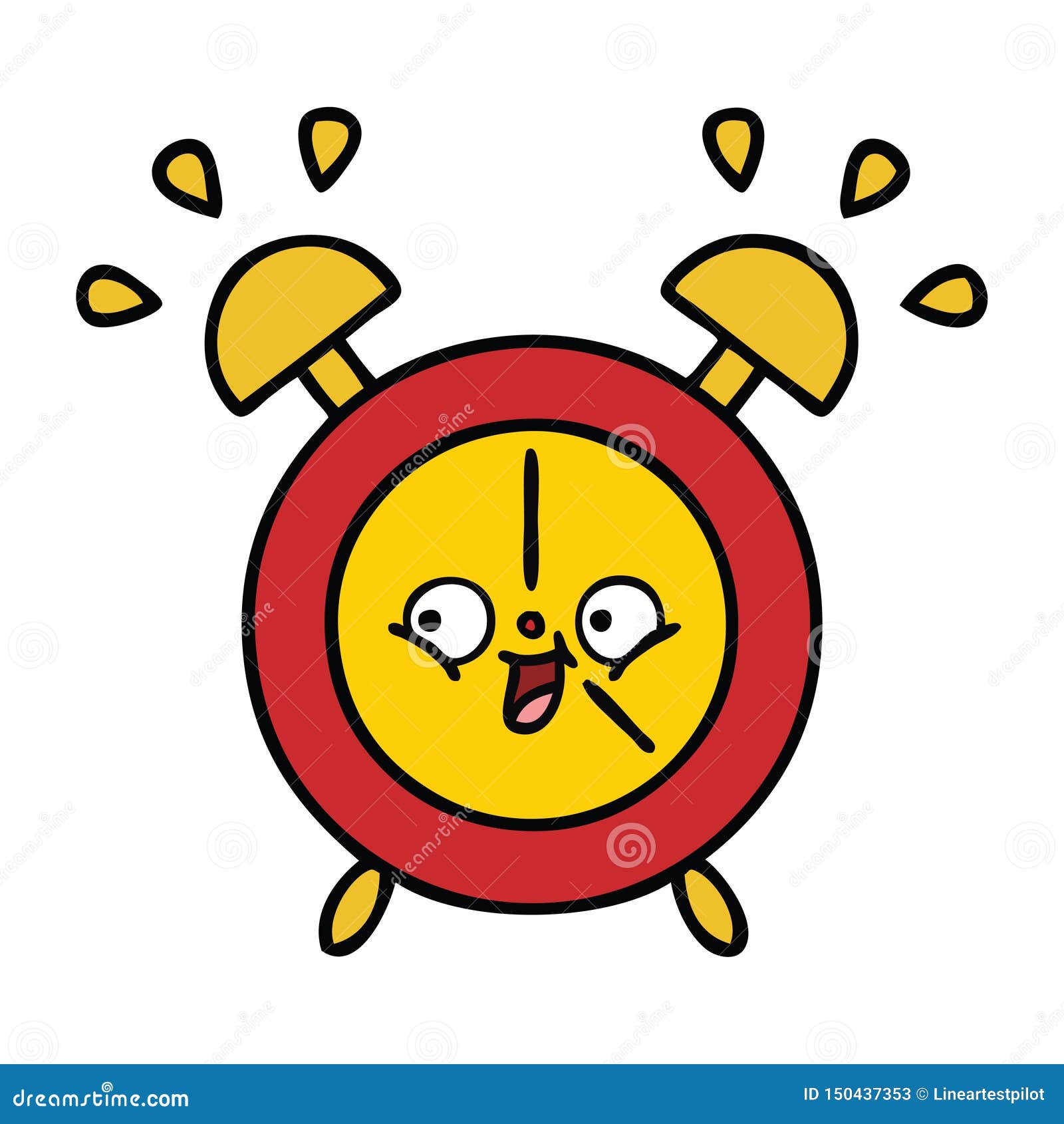Cute Cartoon of a Alarm Clock Stock Vector - Illustration of artwork ...