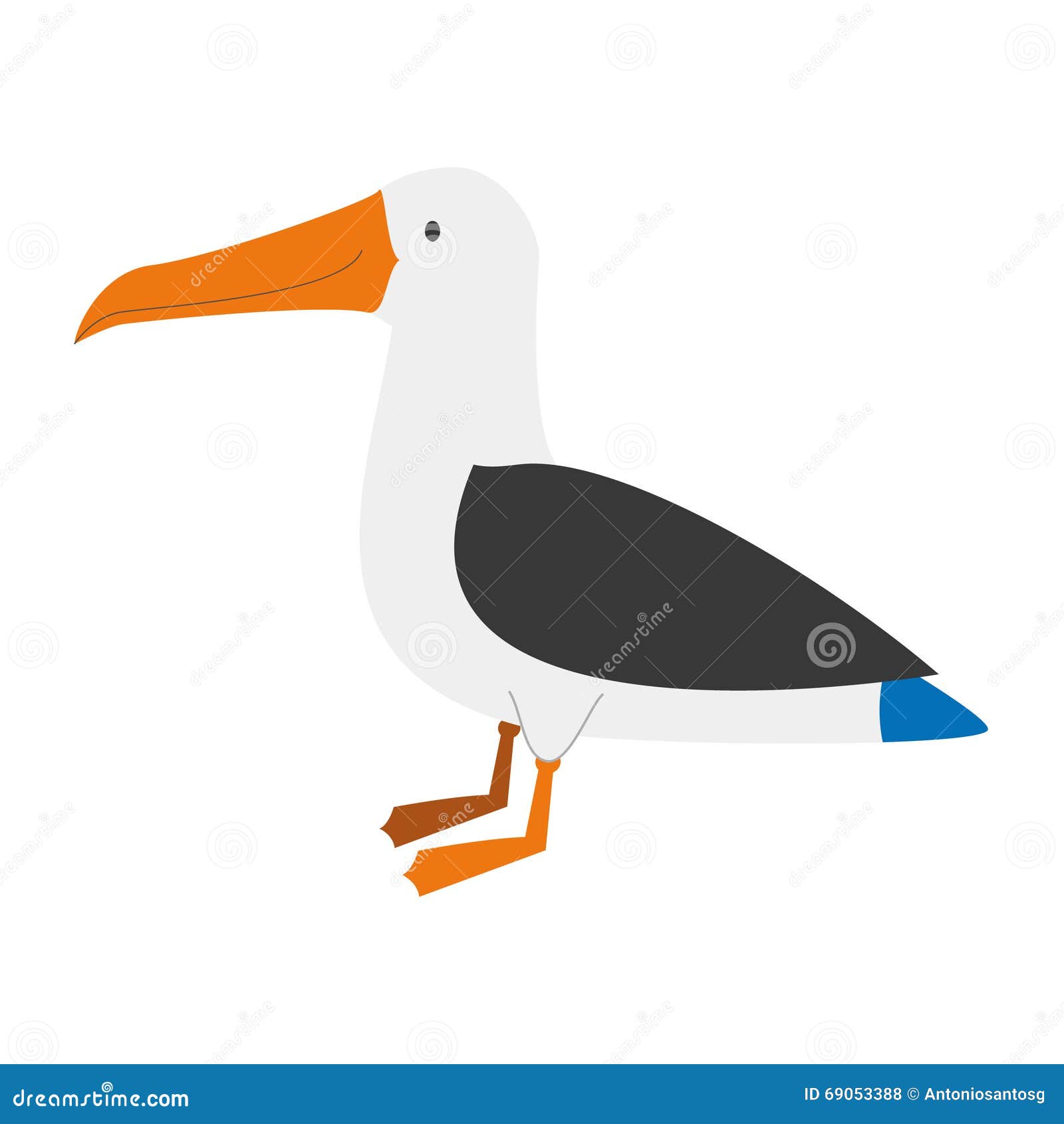 Cute Cartoon Albatross Vector Illustration Stock Vector - Illustration ...