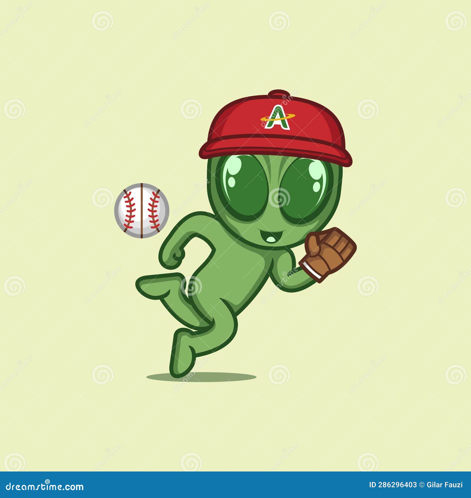 Cute Alien Playing Baseball Stock Vector - Illustration of vector, ball ...