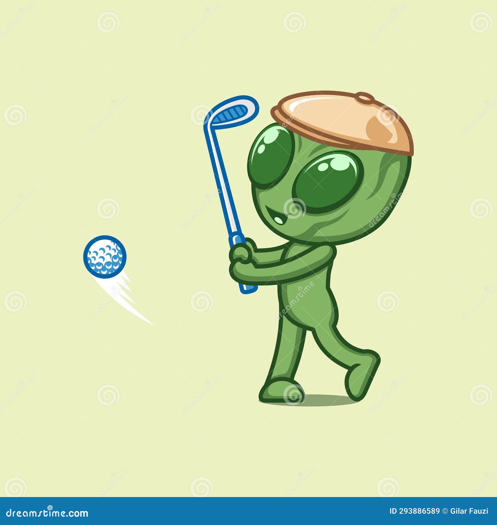 Cute cartoon alien stock vector. Illustration of player - 293886589
