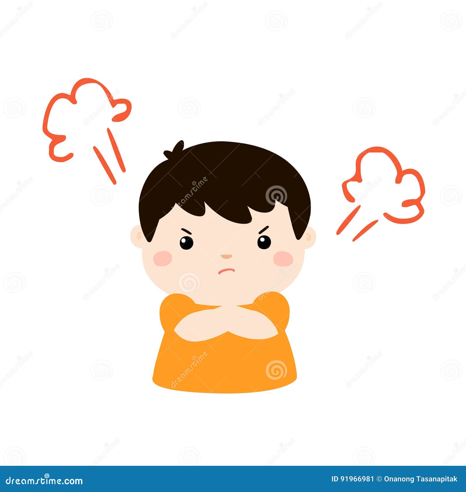 Cute Cartoon Angry Boy Character . Stock Vector - Illustration of ...