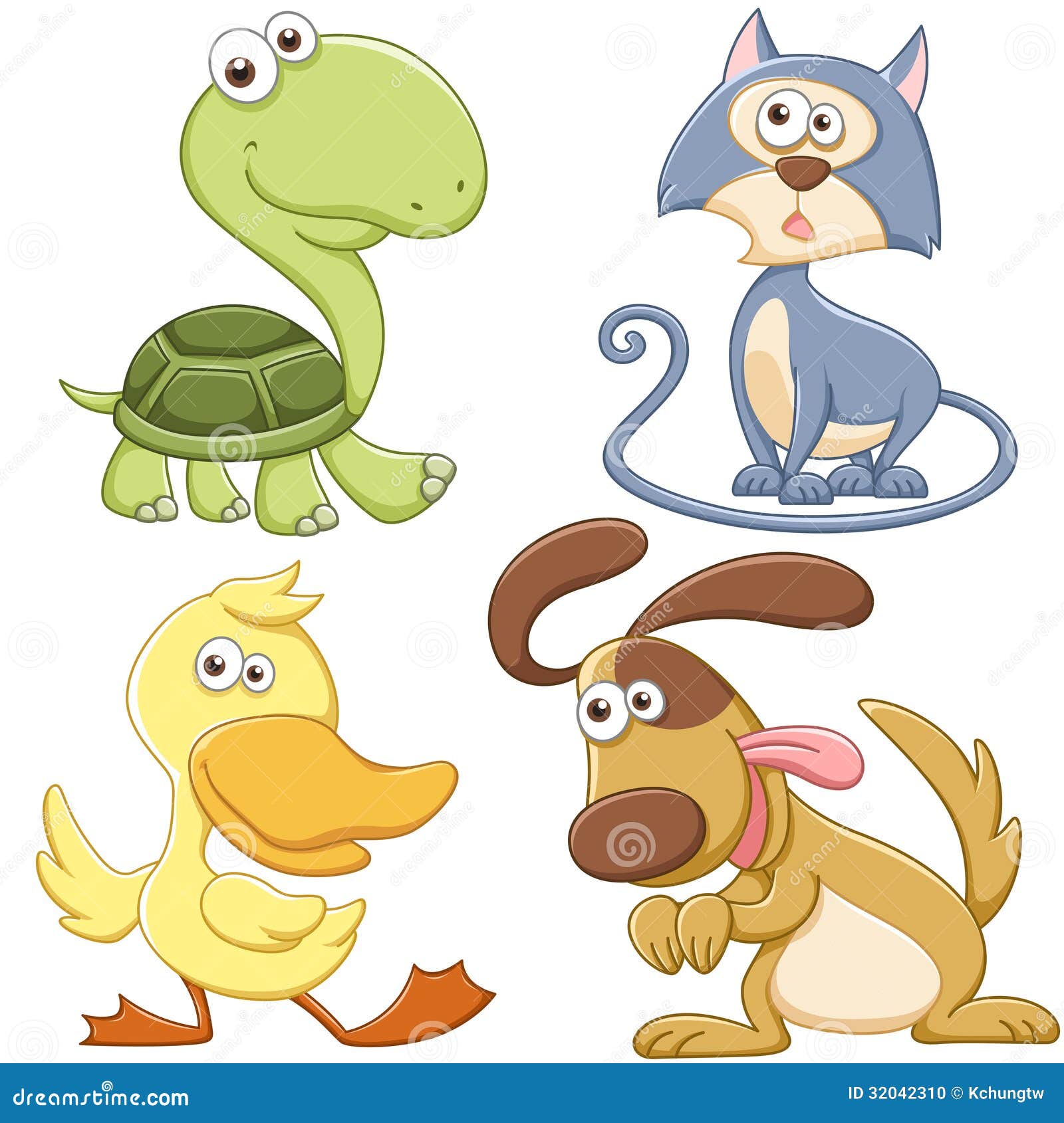Cute cartoon animal set stock vector. Illustration of symbol - 32042310