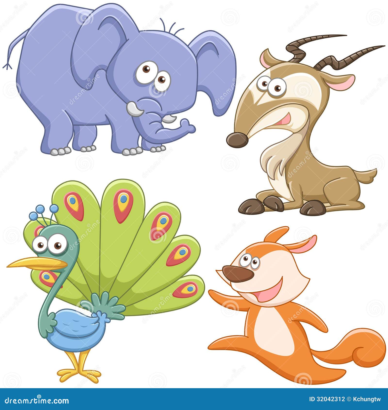 Cute cartoon animal set stock vector. Illustration of adorable - 32042312