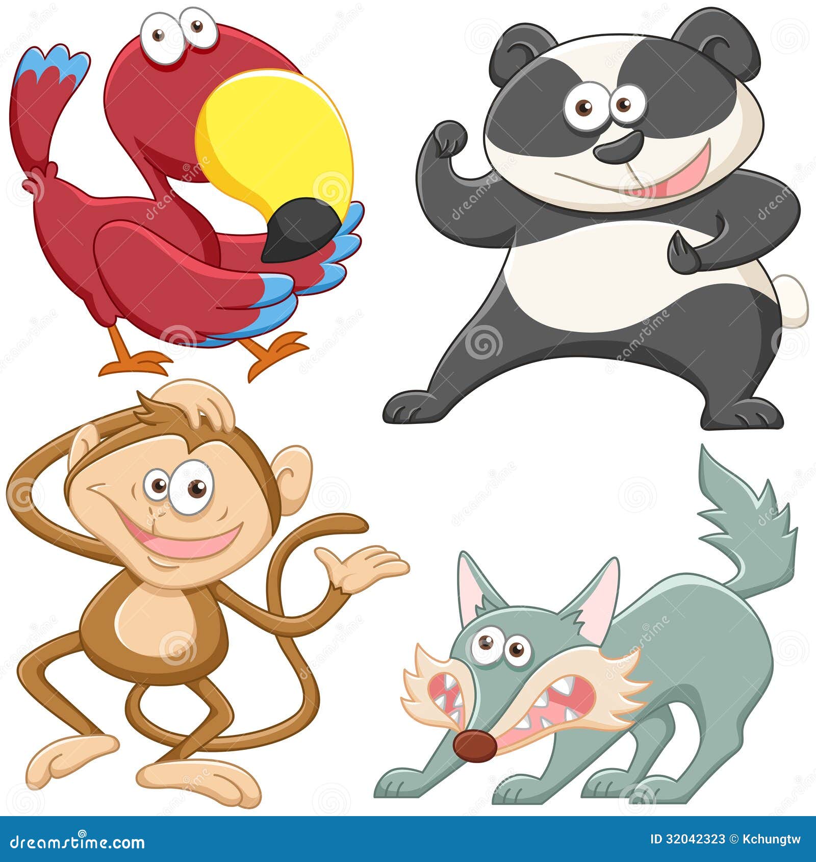 Cute Cartoon Animal Set Stock Photos - Image: 32042323