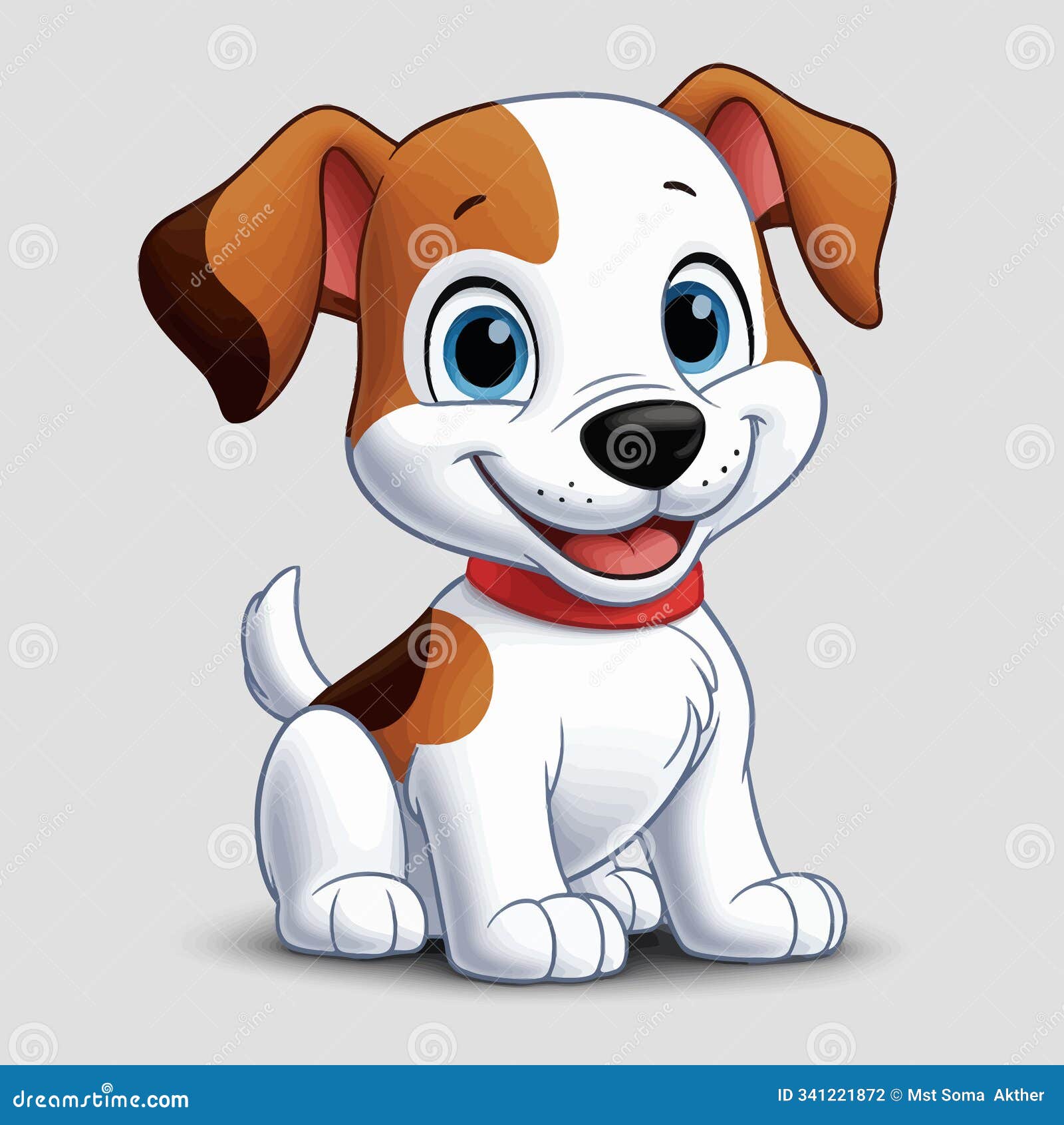 A Cute Cartoon Animated Puppy. 11 Stock Illustration - Illustration of ...