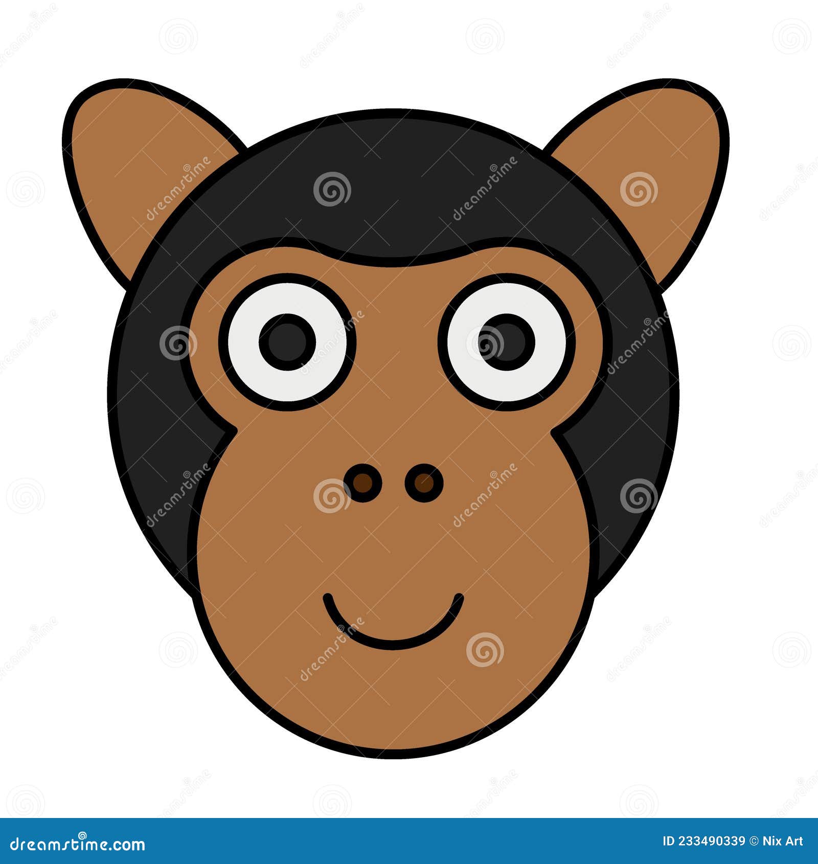 Cute Cartoon Ape Face Icon.vector Illustration.vector Stock Vector ...