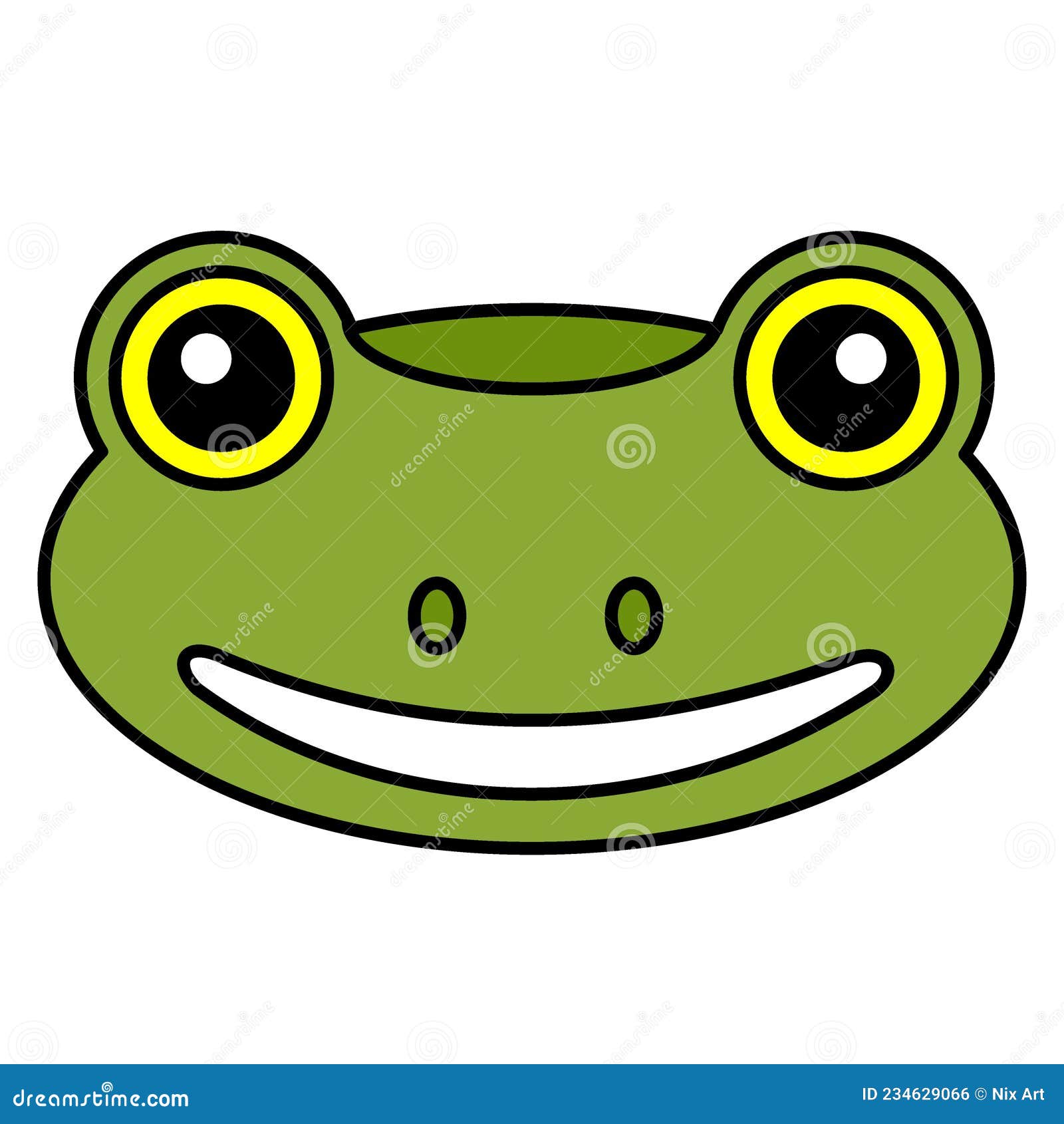 Frog Face Vector Illustration In Flat Design | CartoonDealer.com #80325146