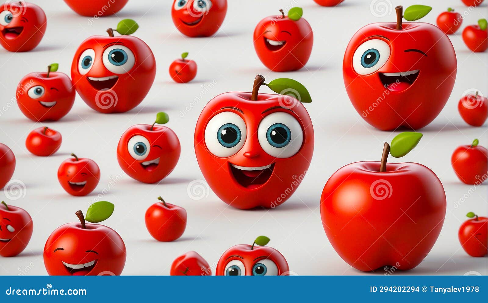 Cute cartoon apple red fun stock illustration. Illustration of ...
