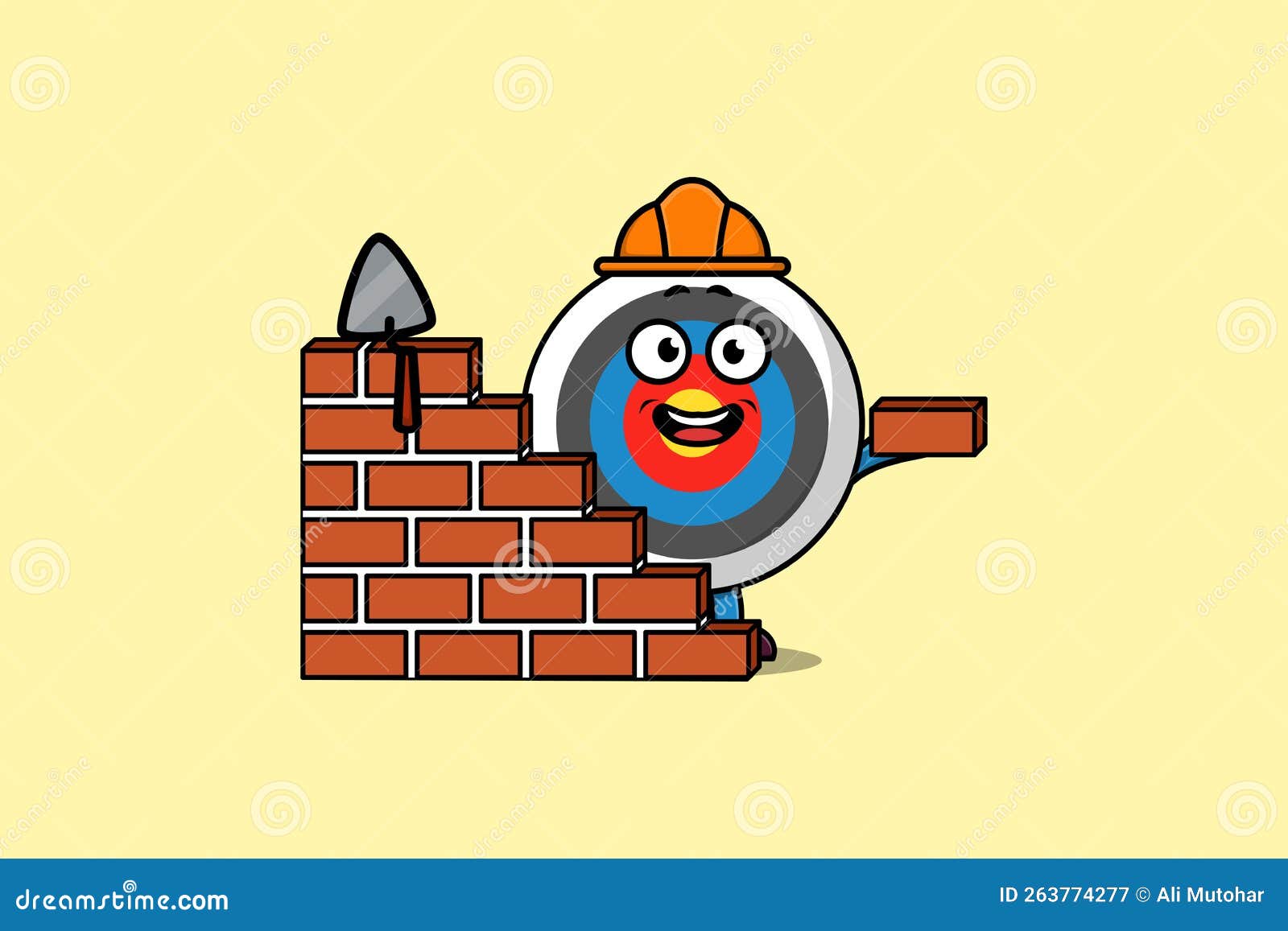 Cute Cartoon Archery Target As Mason Character Stock Illustration ...