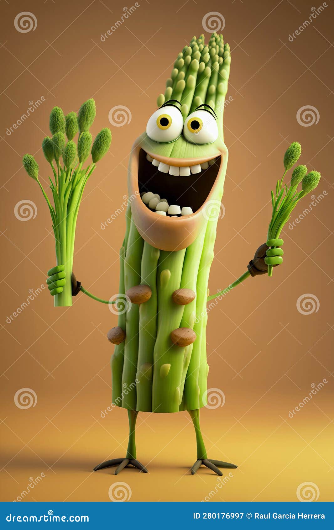 Asparagus Character Giving Thumbs Up Cartoon Vector | CartoonDealer.com ...