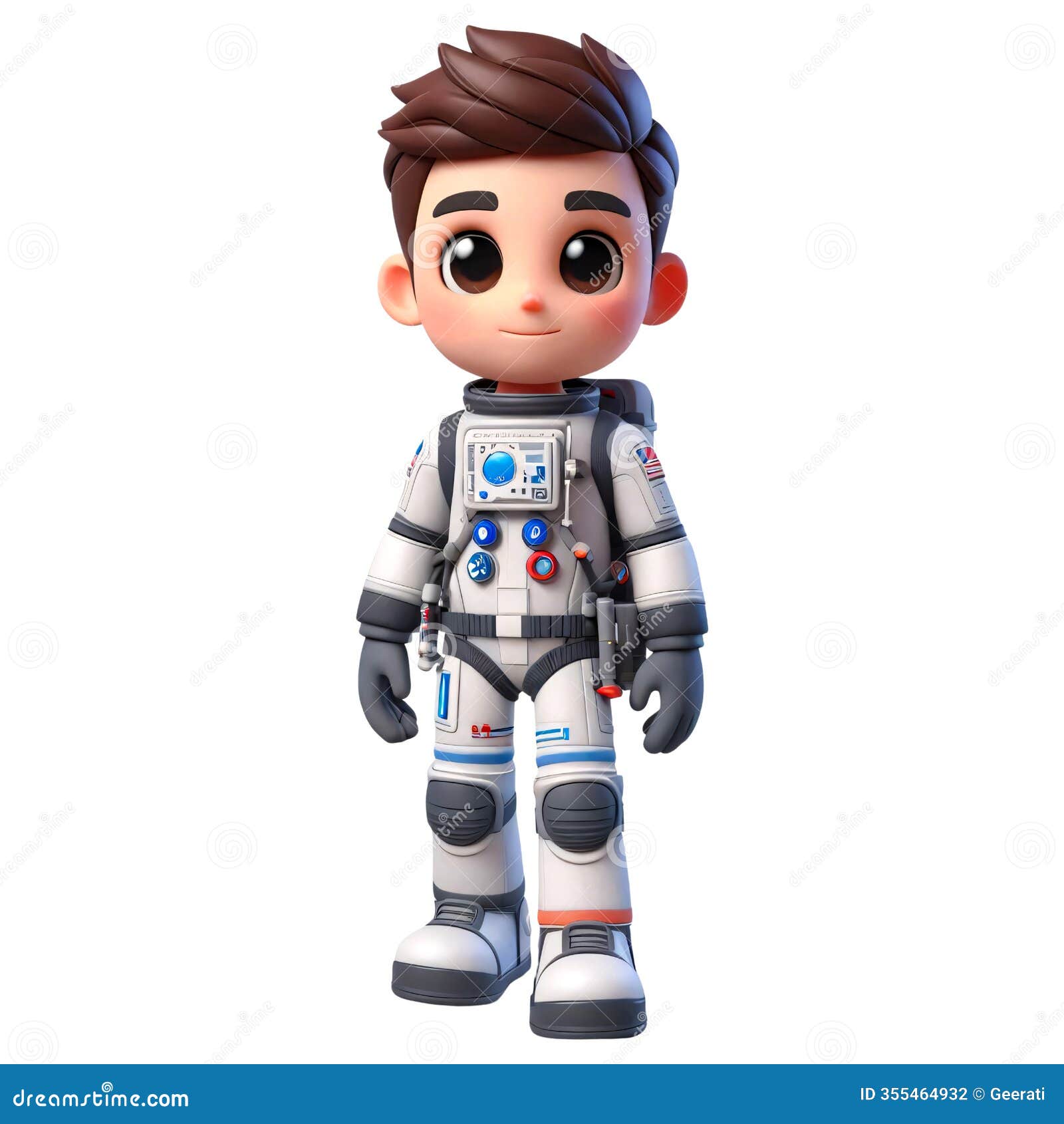 Cute Cartoon Astronaut Boy in Space Suit Stock Illustration ...
