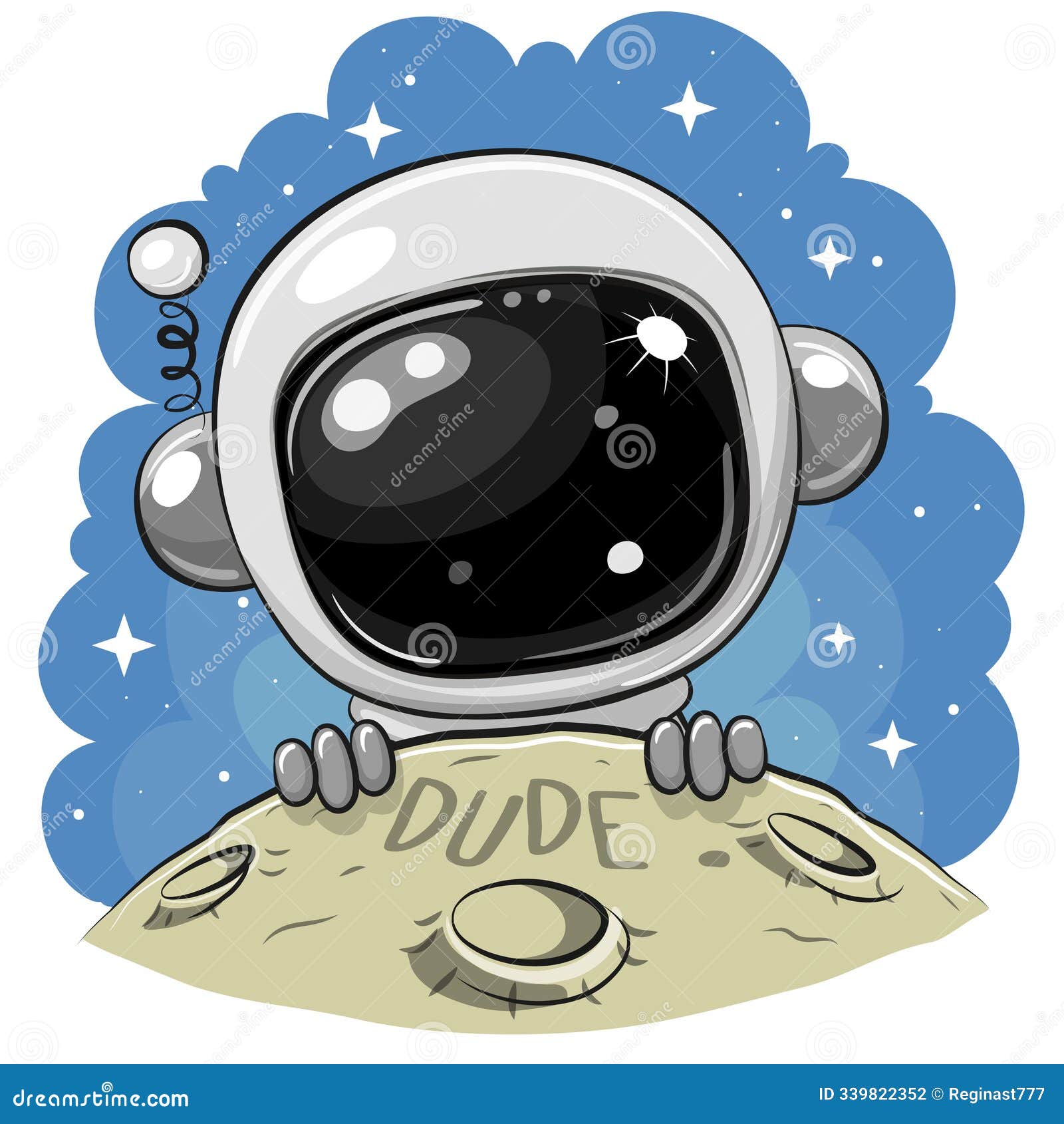 Cartoon Of Astronaut In The Space Plants Organic Green Tree - AI ...