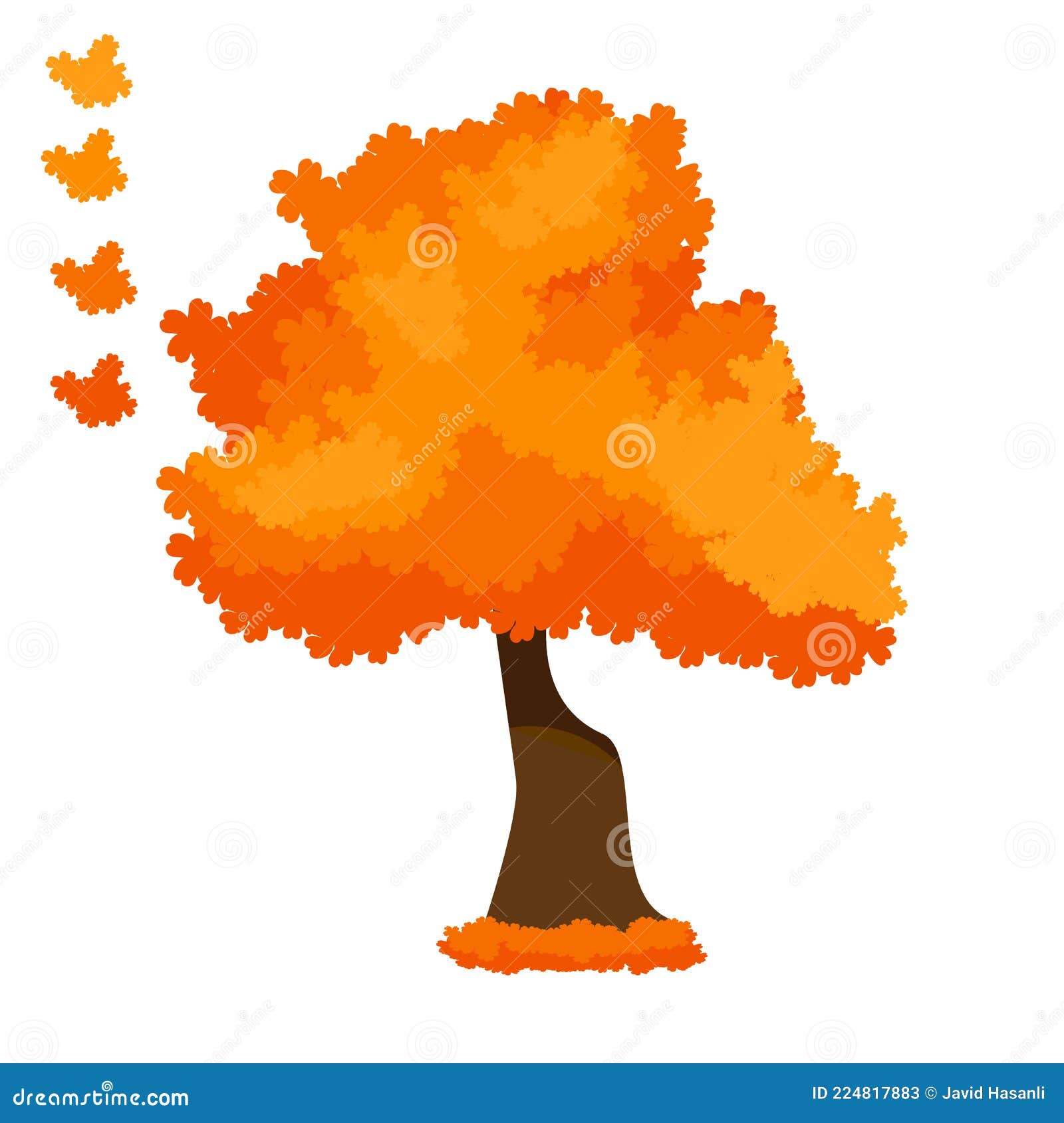 Cute Cartoon Autumn Fall Trees Collection. Vector Stock Vector ...