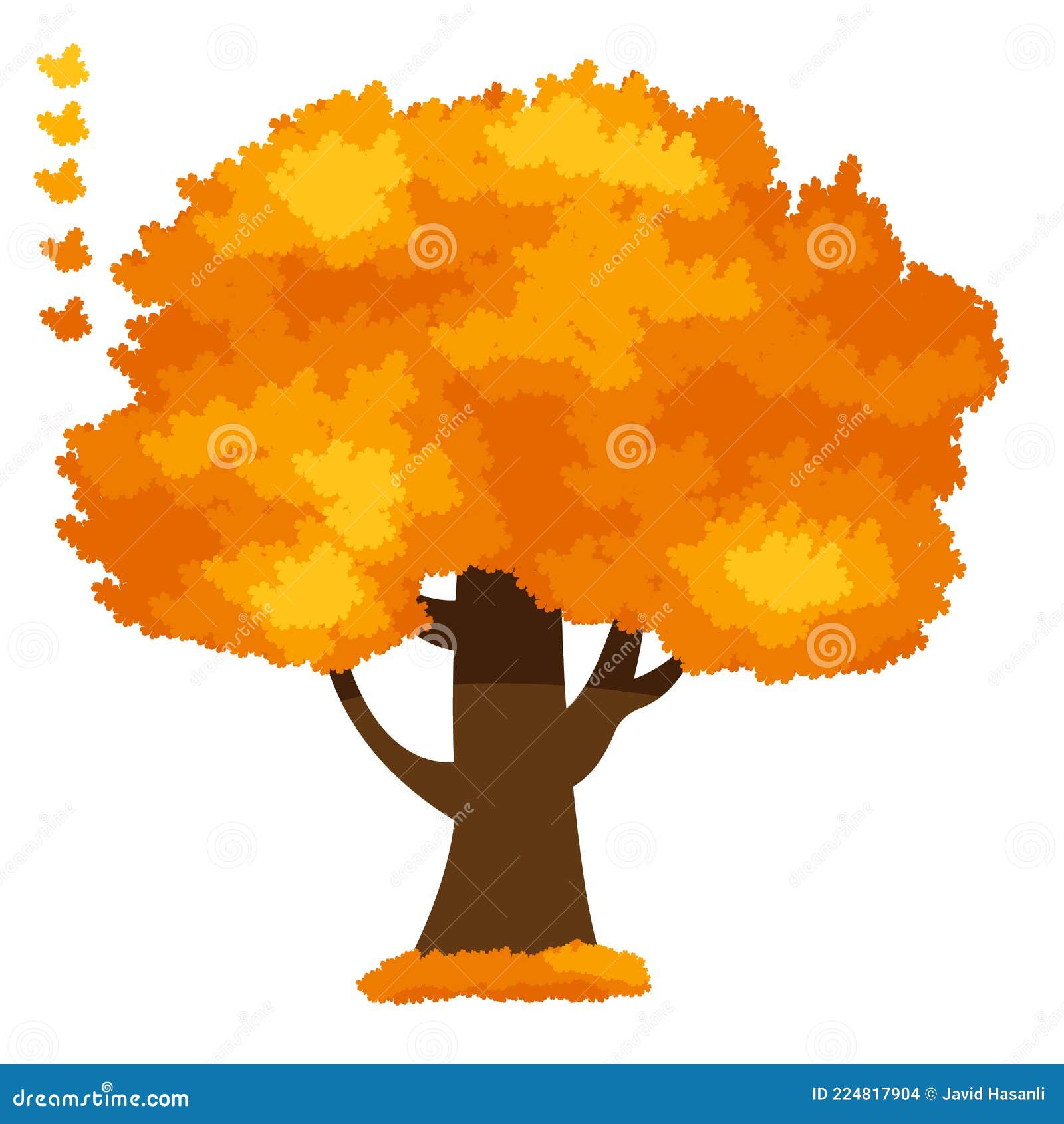 Cute Cartoon Autumn Fall Trees Collection. Vector Stock Vector ...