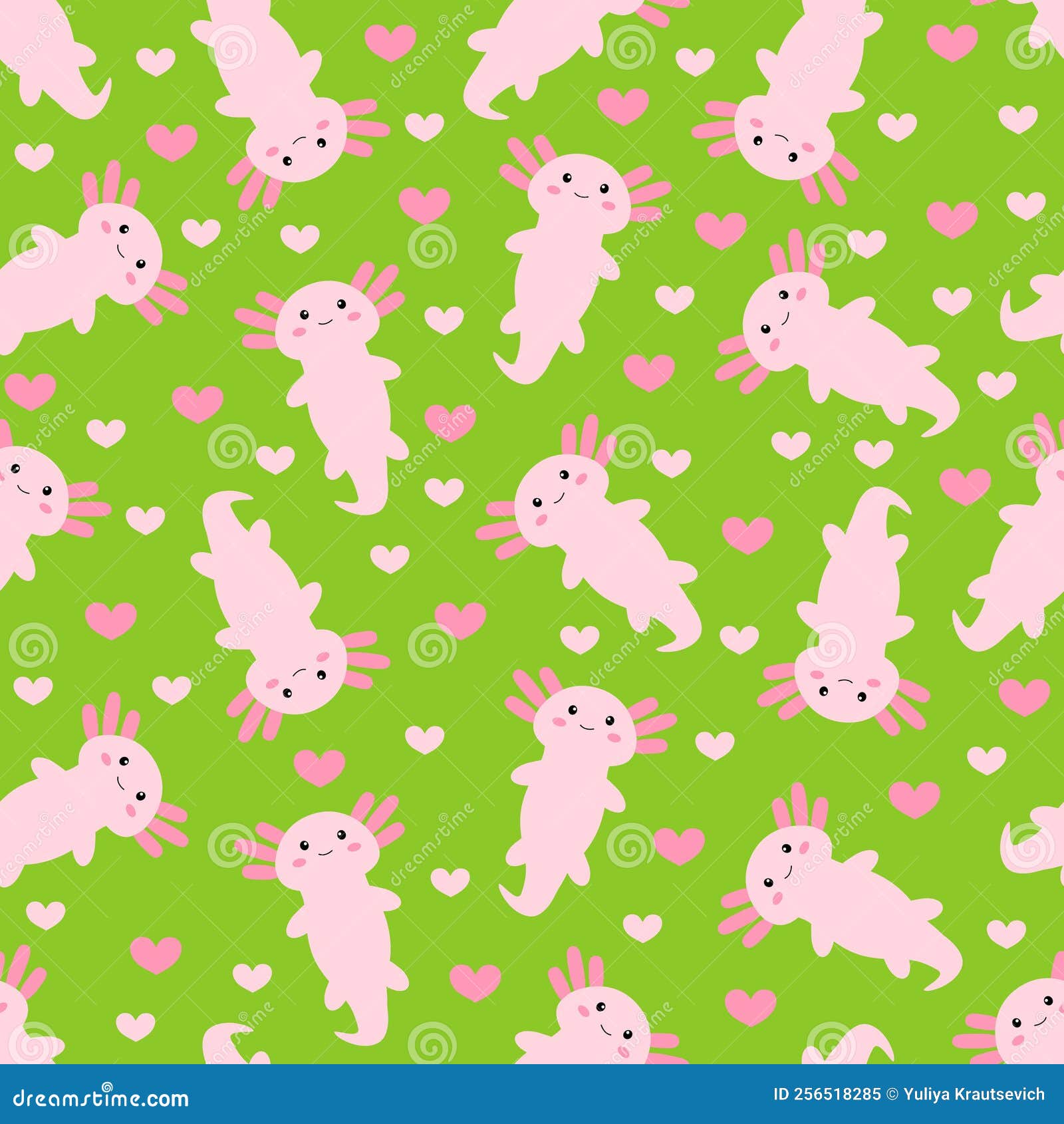 Axolotl. Seamless Watercolor Background For Different Desing. Royalty ...