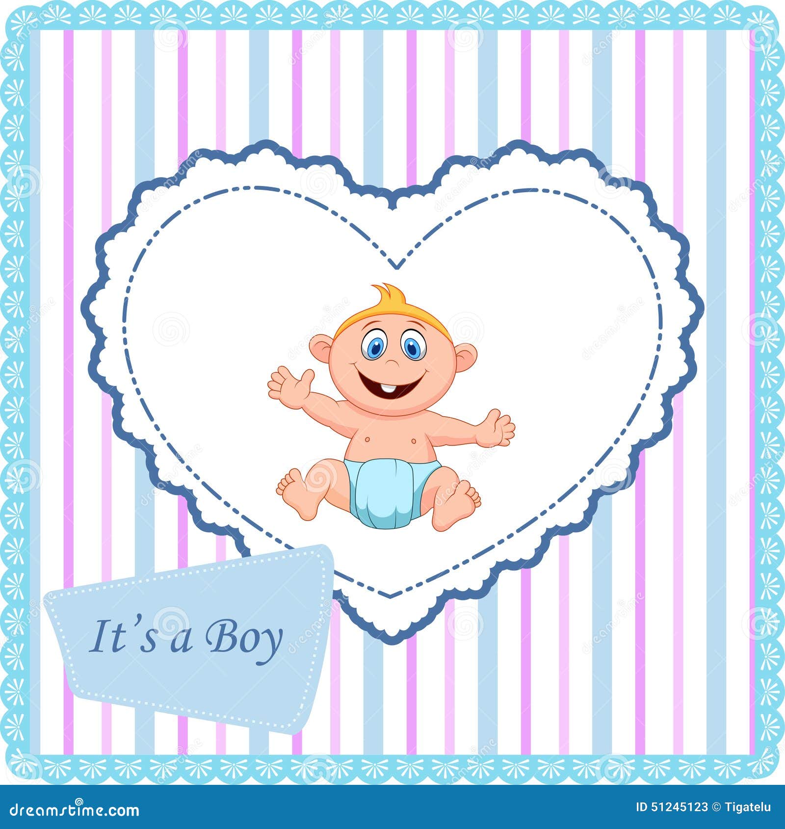 Cute cartoon baby card stock vector. Illustration of life - 51245123