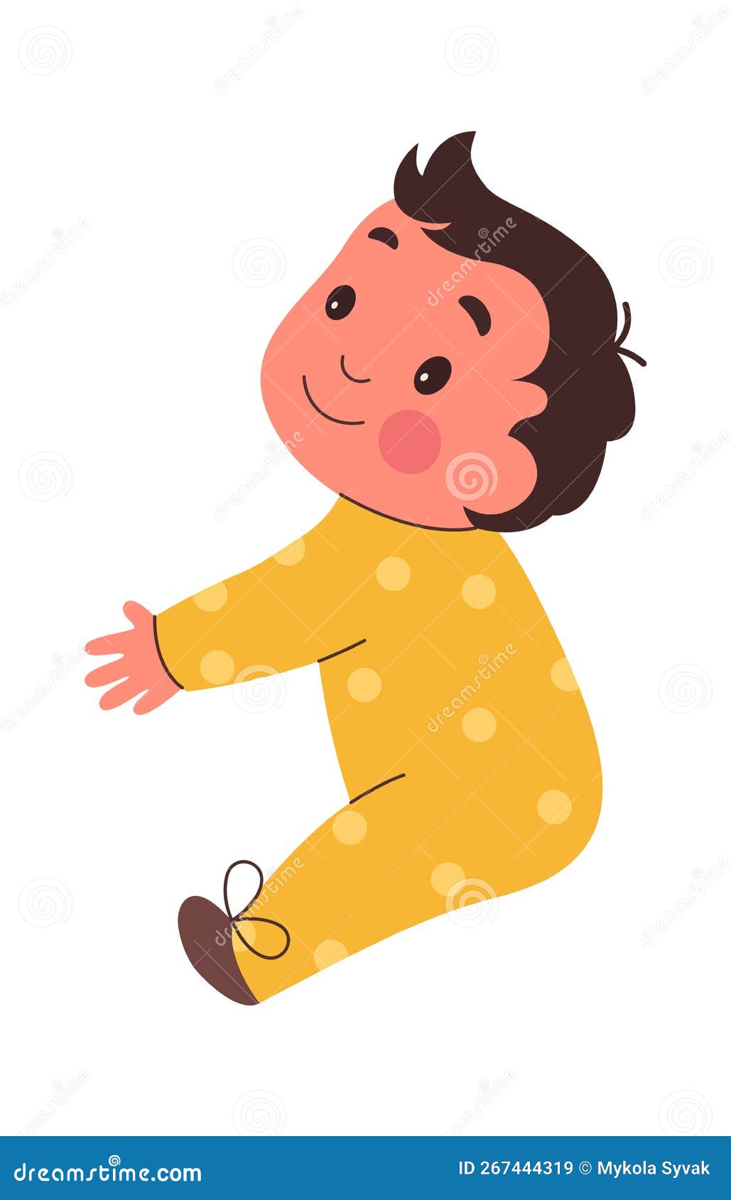 Cute Cartoon Baby Cuddle Flat Icon Stock Vector - Illustration of ...