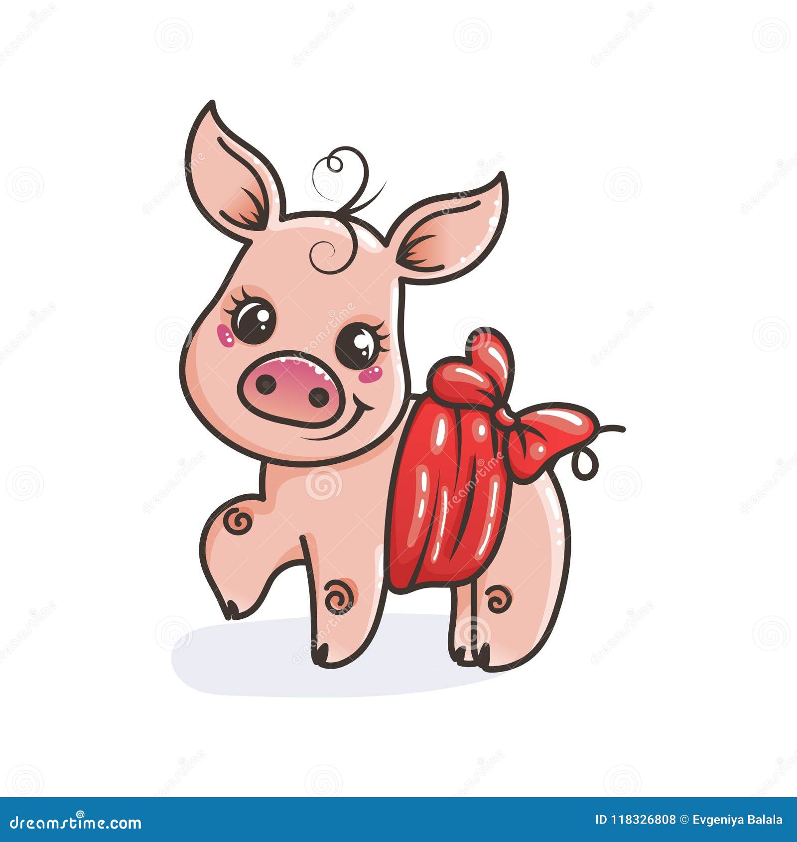 Cute cartoon baby pig stock vector. Illustration of card - 118326808