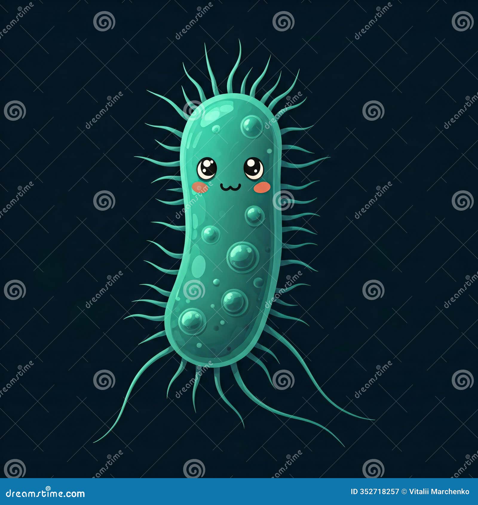 Happy Bacteria Cartoon