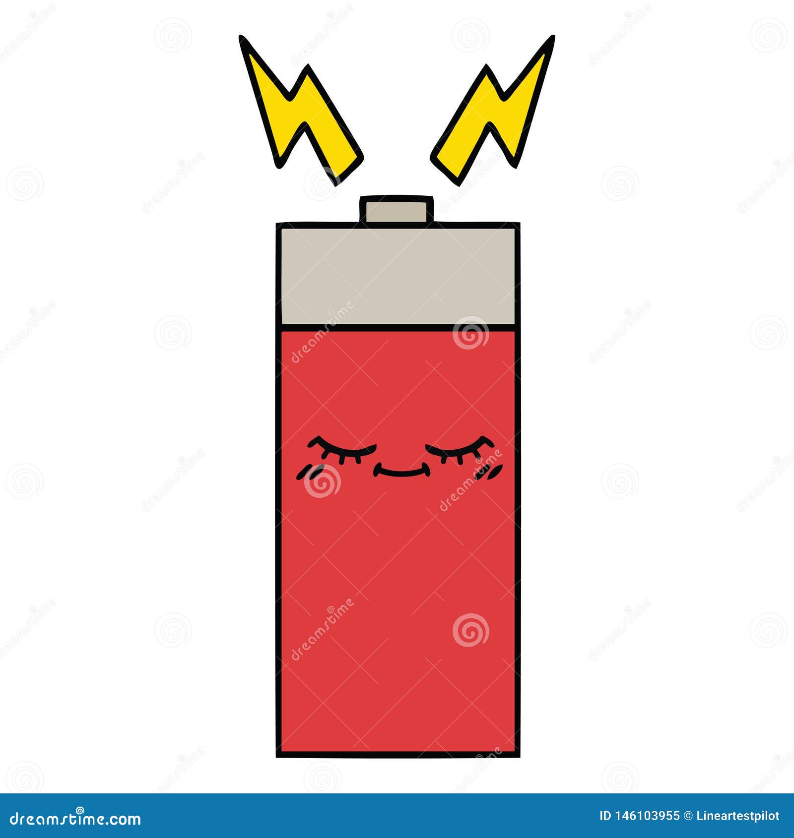 Cute cartoon of a battery stock vector. Illustration of clipart - 146103955