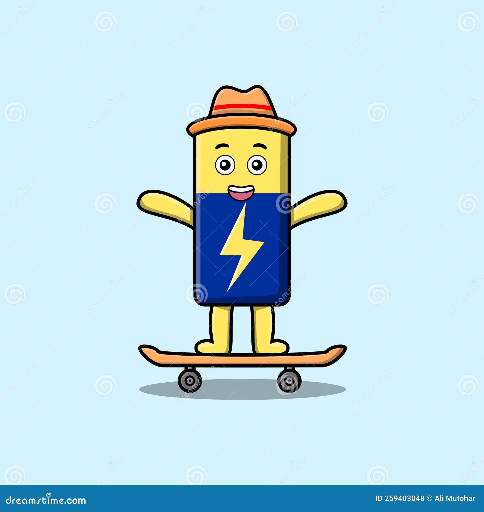Sad Battery Man Standing. Low Battery Indication, Need To Charge ...
