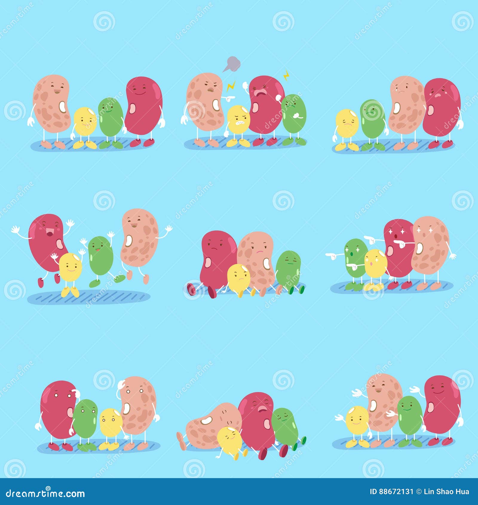 Cartoon Beans And Legumes Set. Vector Illustration | CartoonDealer.com ...